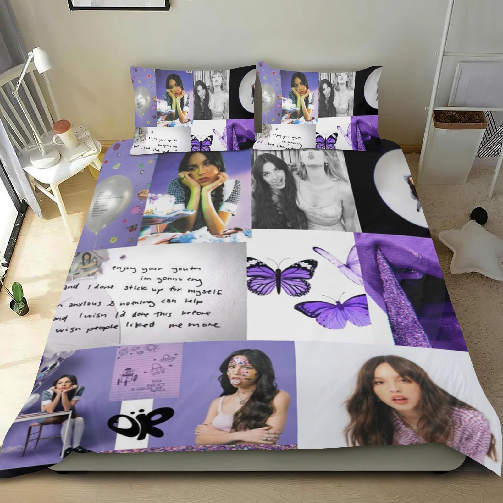 Amazon.com: TONOX Olivia Singer Rodrigo Bedding Set, 3 Piece Ultra Soft ...