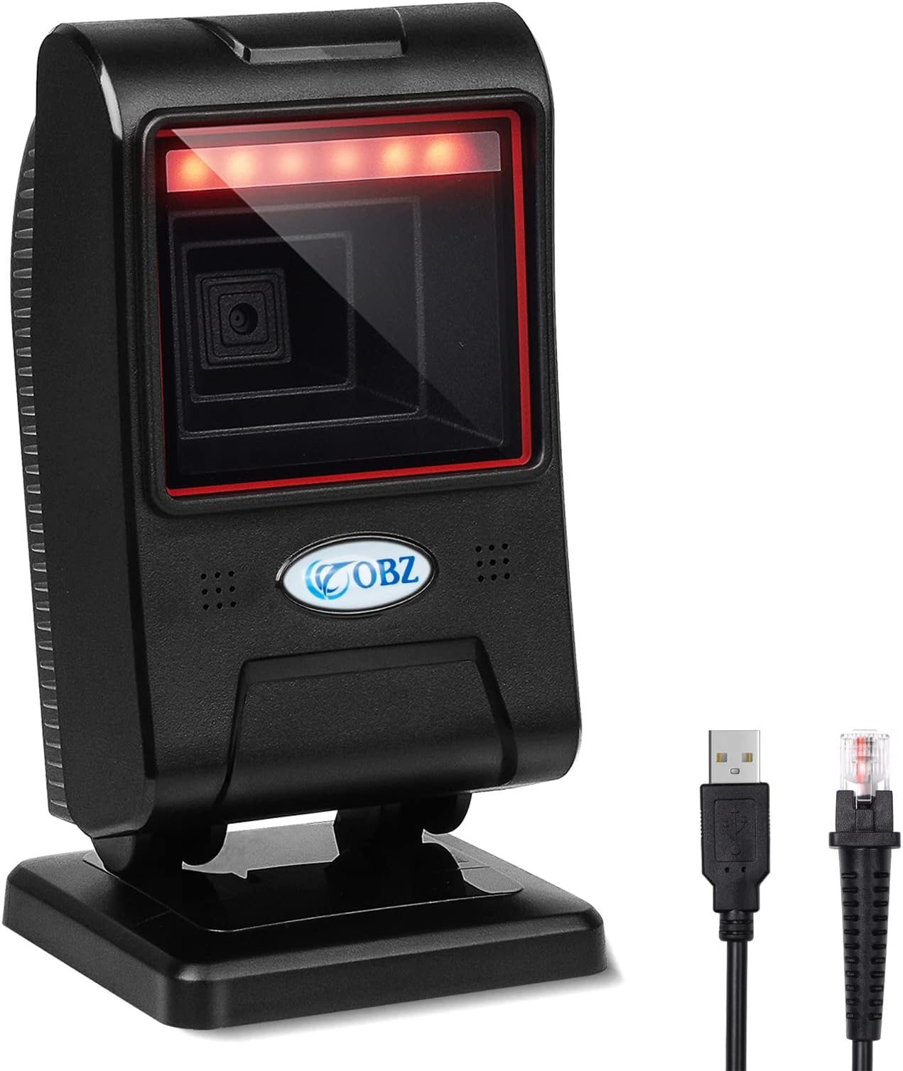 OBZ 1D 2D Desktop Barcode Scanner, QR Code Scanner USB Handsfree ...