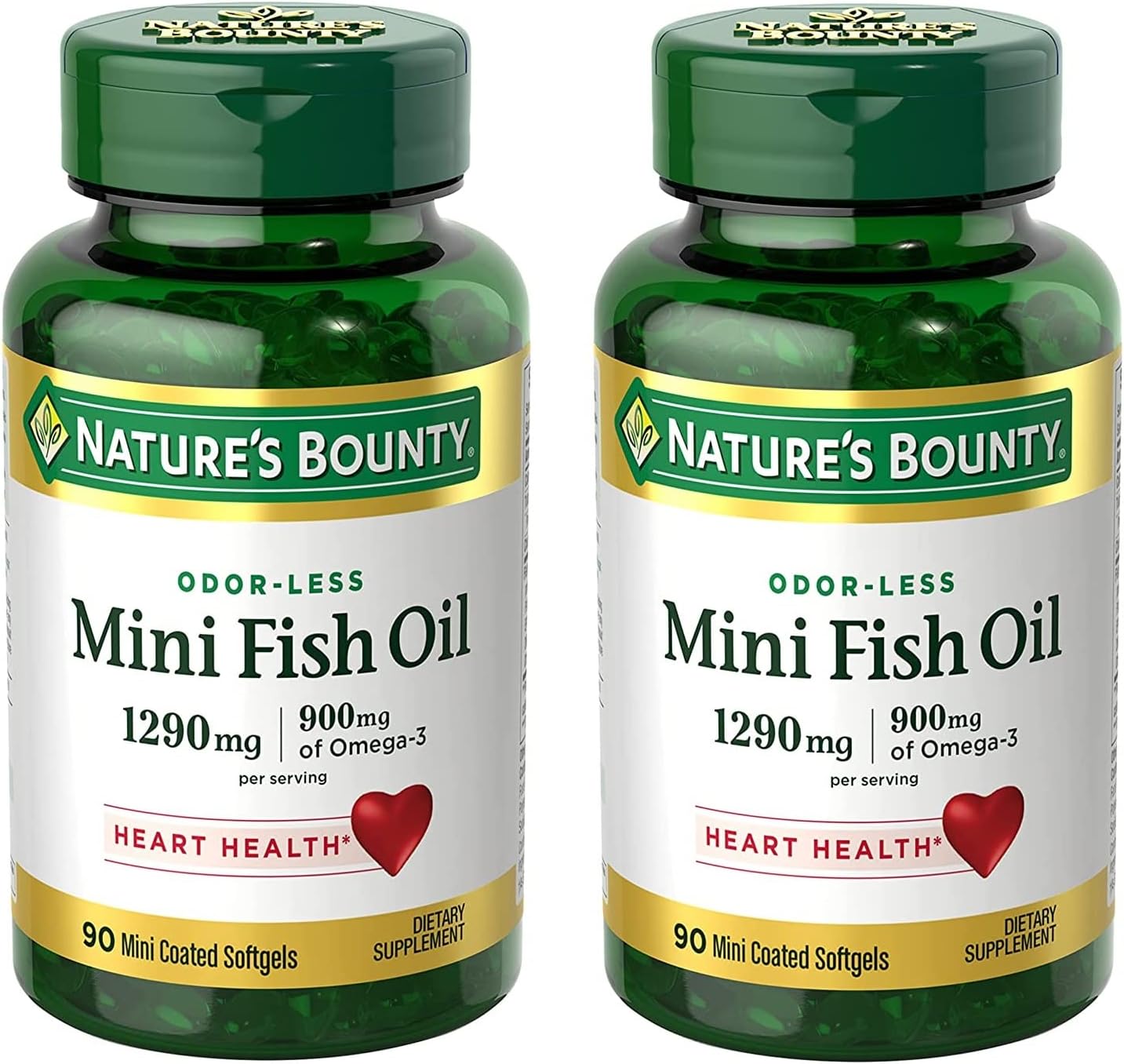 Amazon.com: Nature's Bounty Mini Fish Oil Softgels 1290 mg, Omega-3 ...