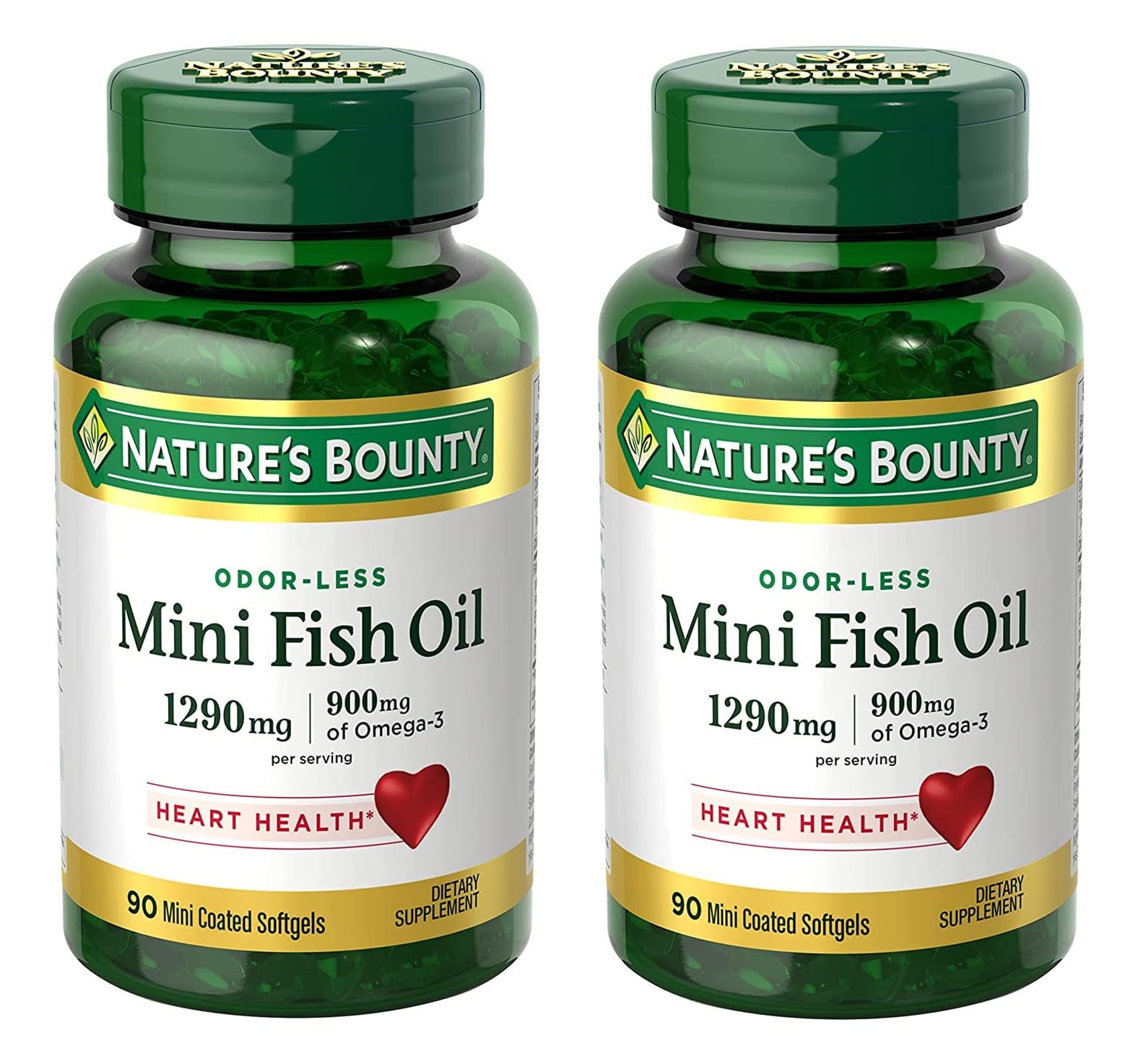 Amazon.com: Nature's Bounty Mini Fish Oil Softgels 1290 mg, Omega-3 ...
