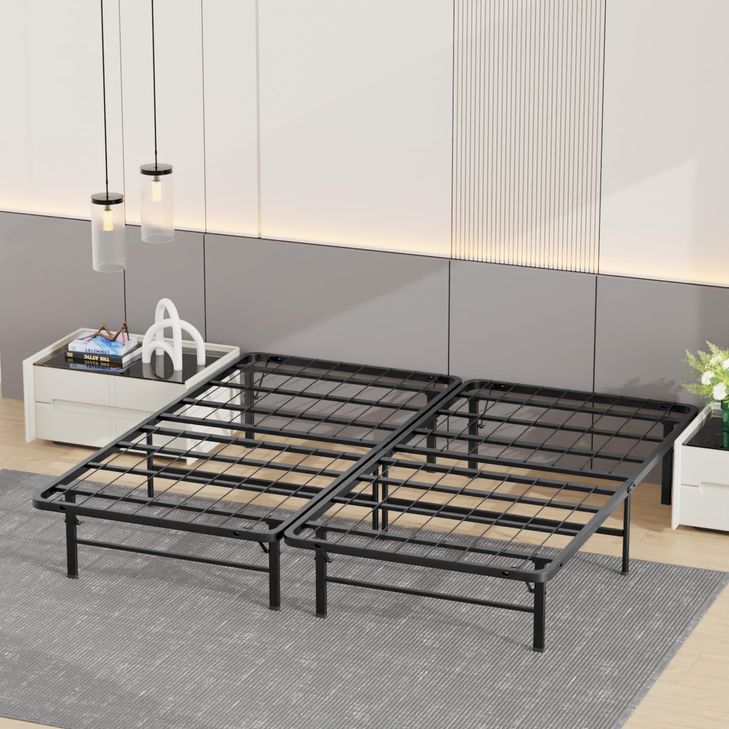 Bed Frame Metal Platform Bed Frame Mattress Foundation Box Spring ...