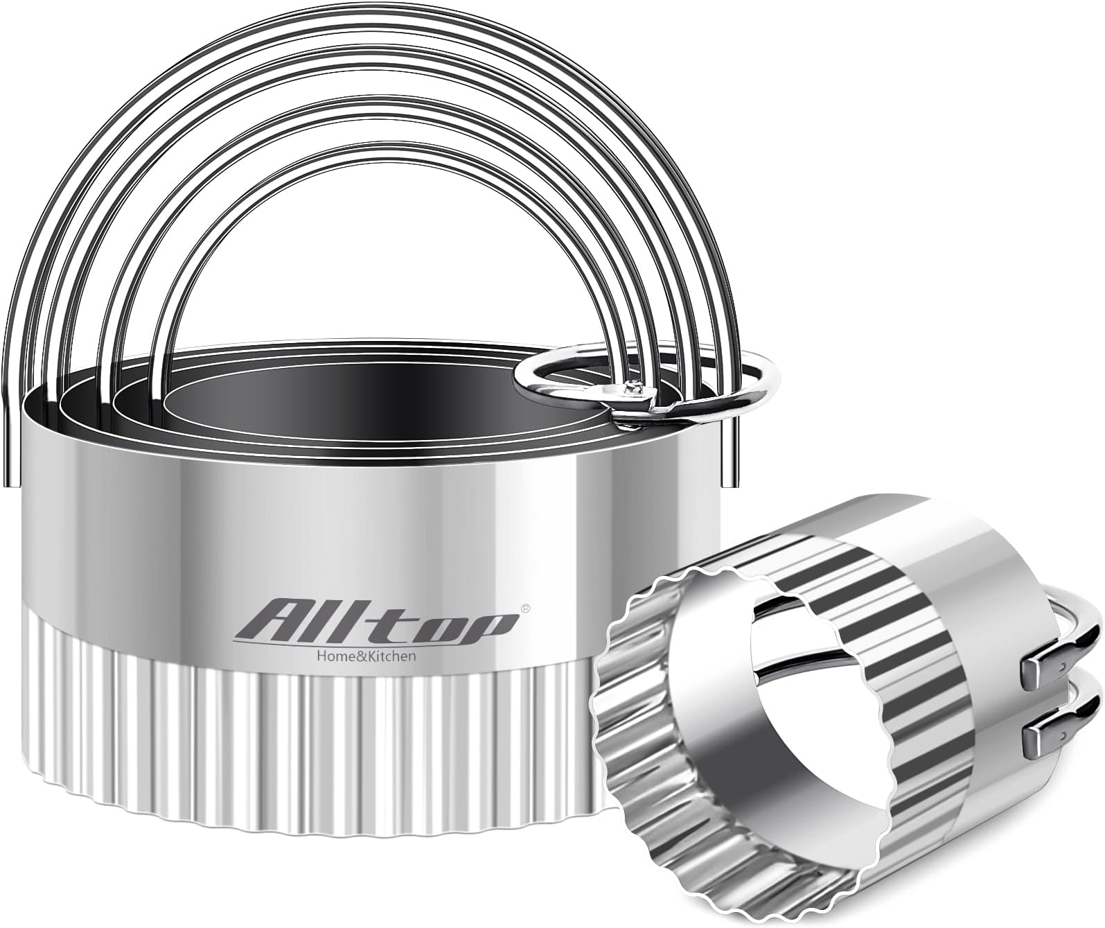 Amazon.com: Stainless Steel Biscuit Cutters Set for Baking (5 Pieces ...