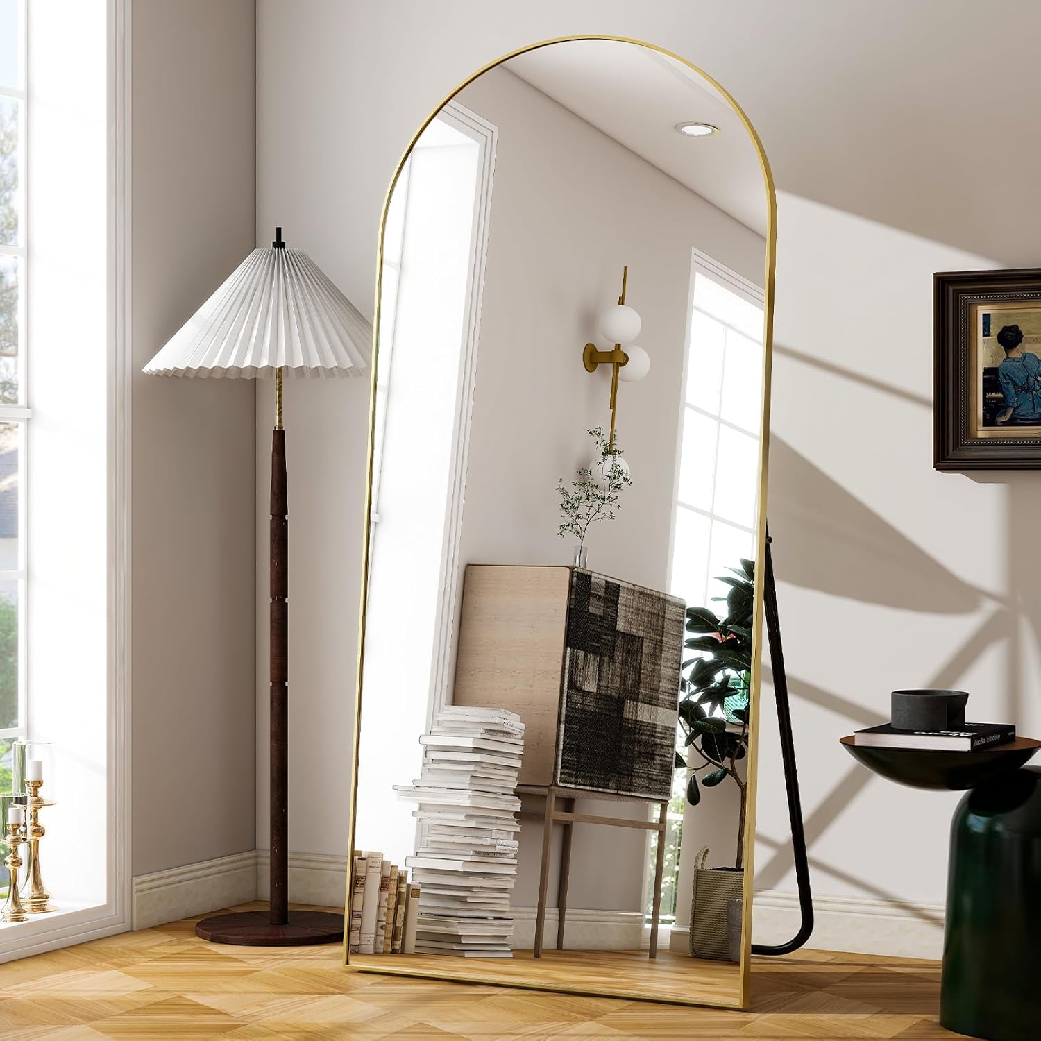 Amazon.com: HARRITPURE 76"x34" Arched Full Length Mirror Free Standing ...