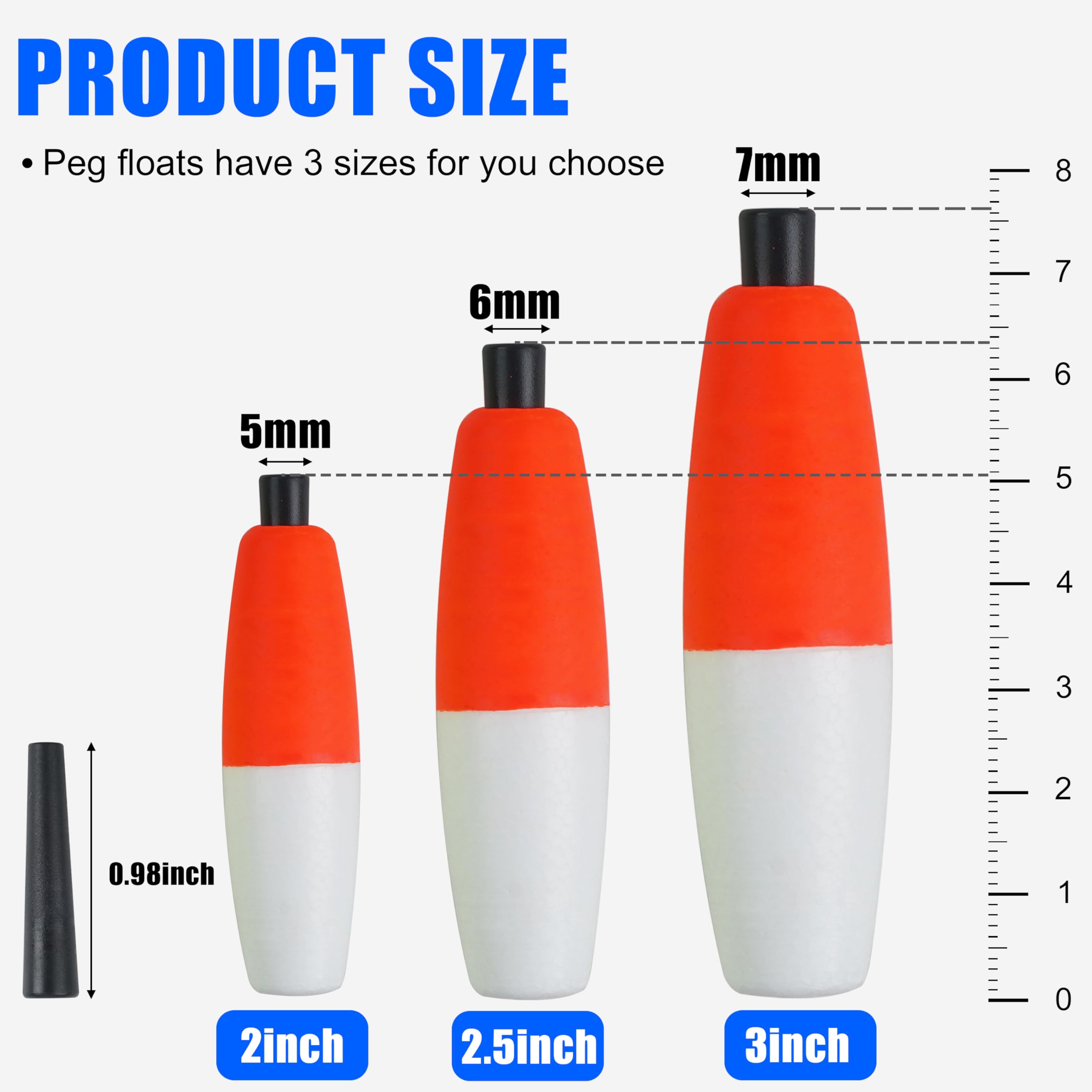 Snapklik.com : SILANON Peg Floats Fishing Bobbers,Foam Cigar Fishing ...