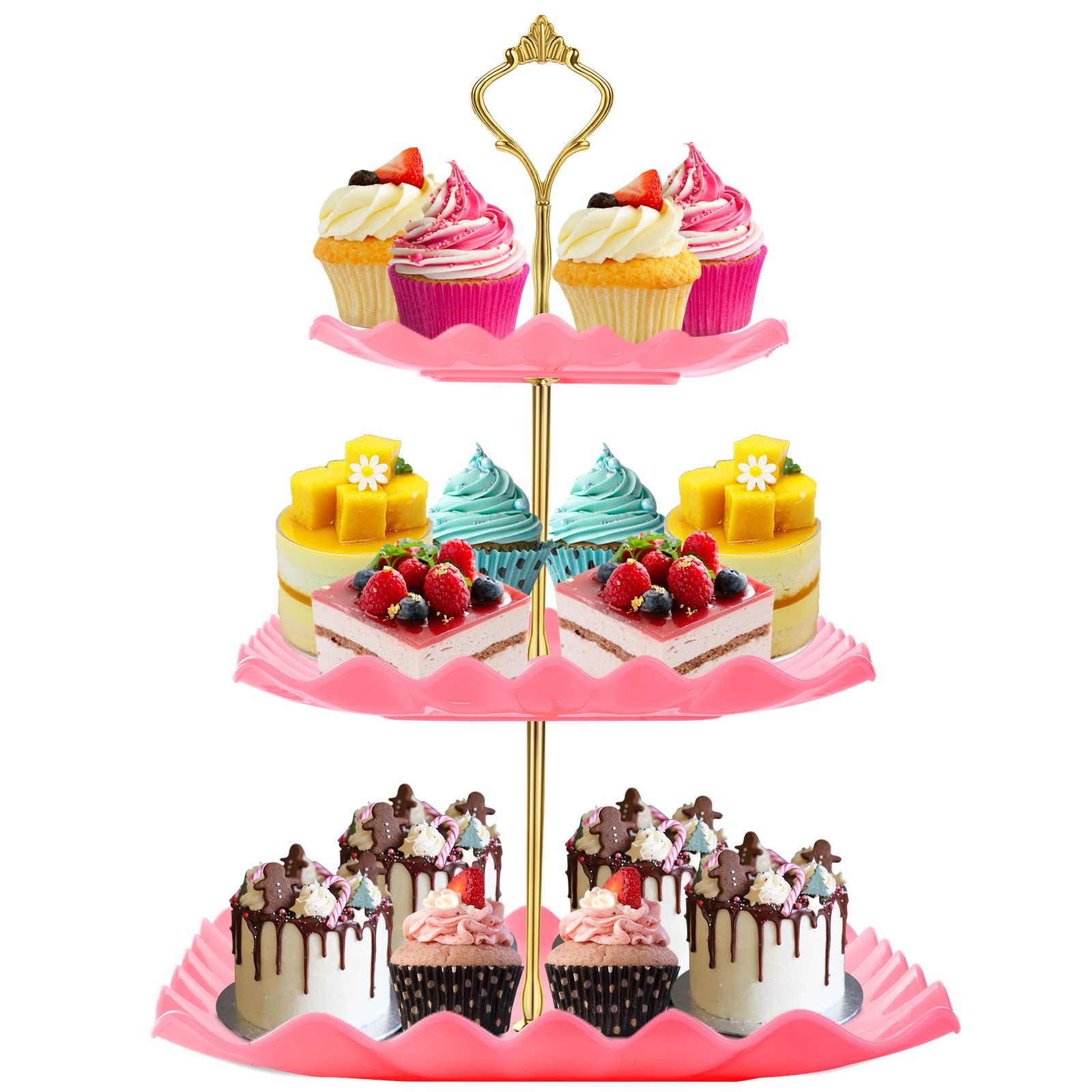 Amazon.com: DAFURIET Dessert Cupcake Stand, 3 Tier Cup Cake Holder ...