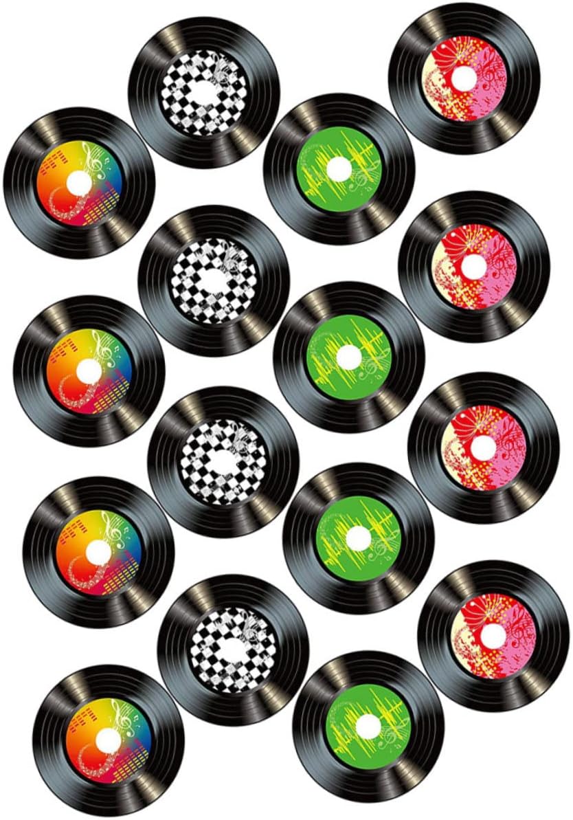 Parliky Lot de 16 disques vinyles décoratifs - Décoration de musique ...
