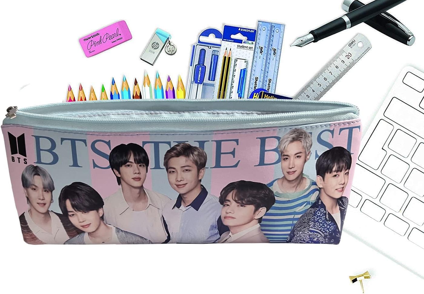 Buy JIADA Leather BTS Theme Pencil Stationery Pouch - 1 Pcs,Black ...