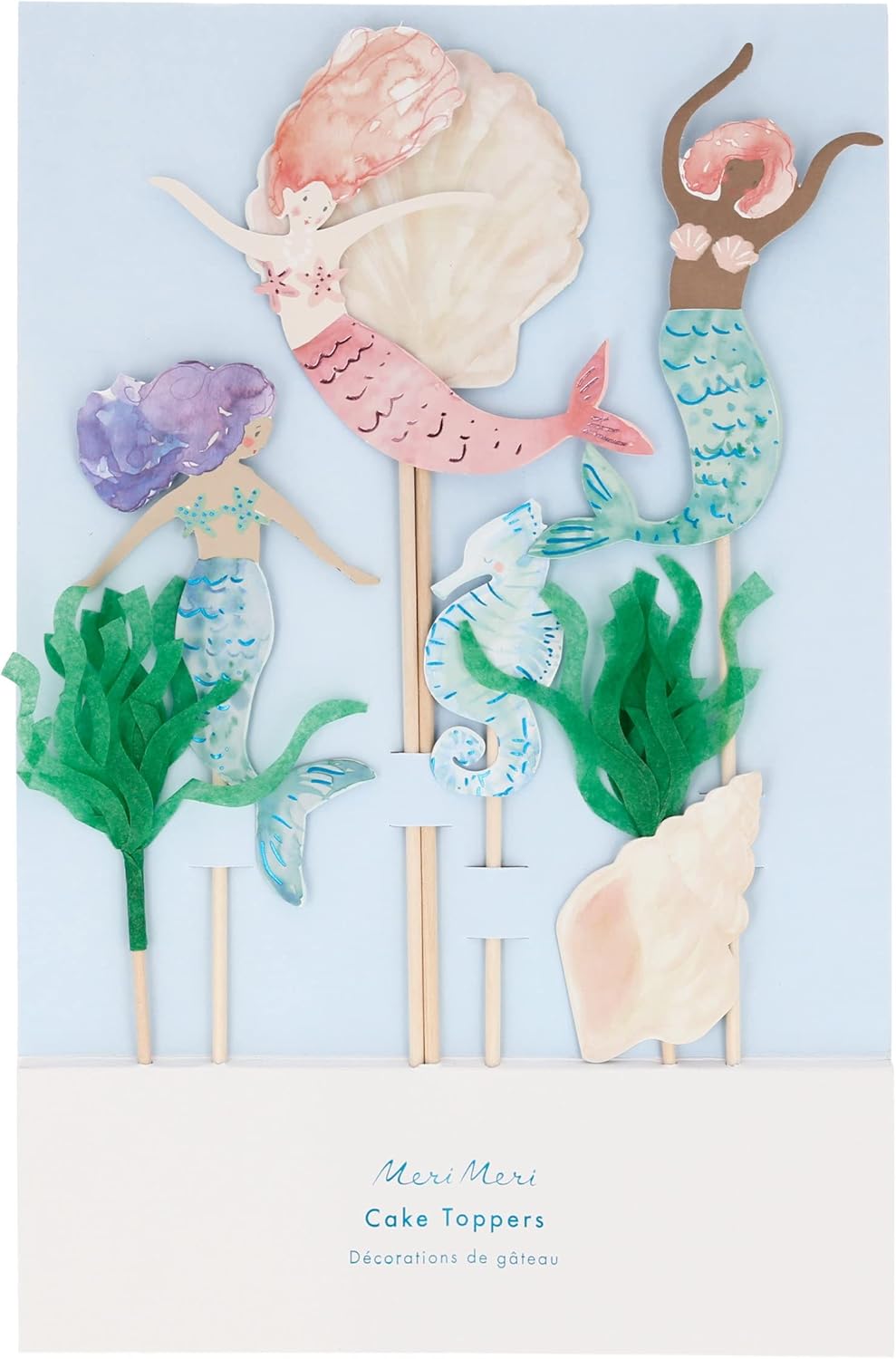 Amazon.com: Meri Meri Mermaid Cake Toppers (Pack of 7) : Toys & Games