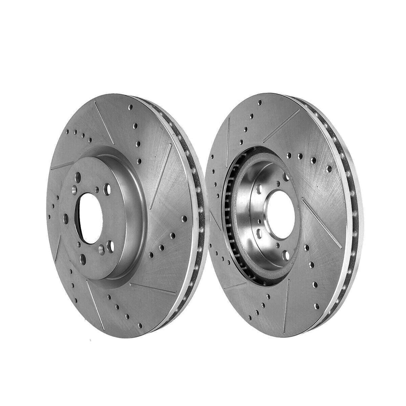 A-Premium Front Drilled and Slottd Brake Rotors Compatible with Honda ...