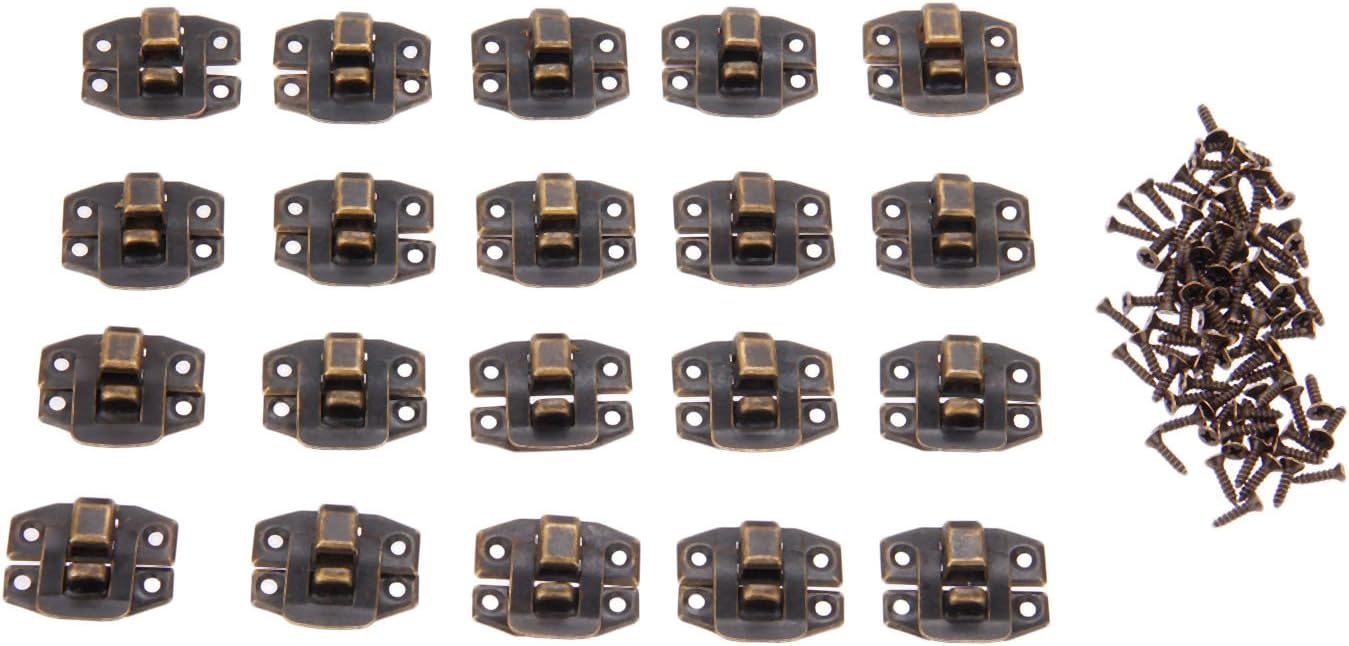dophee 20-Pack Antique Bronze Decorative Hasp, Mini Jewelry Wooden Case ...