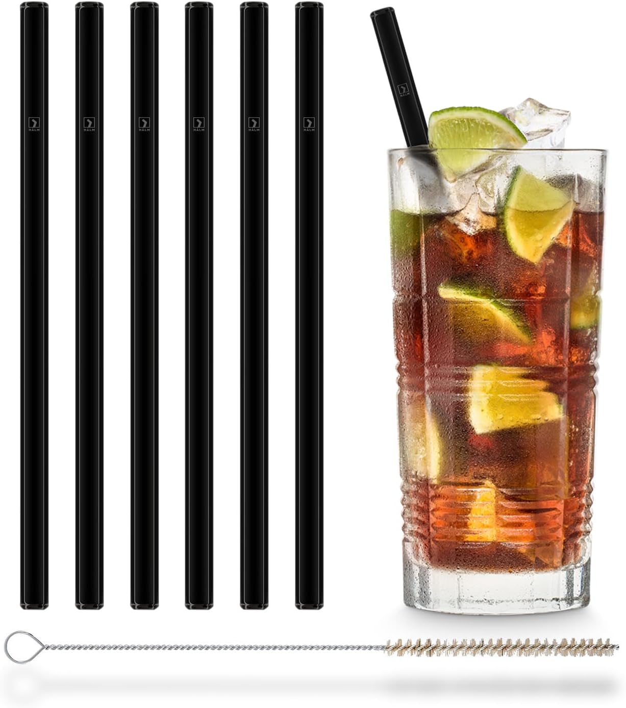Amazon.com: Halm Glass Straws Neon Colored - 6x Reusable 8 inch ...