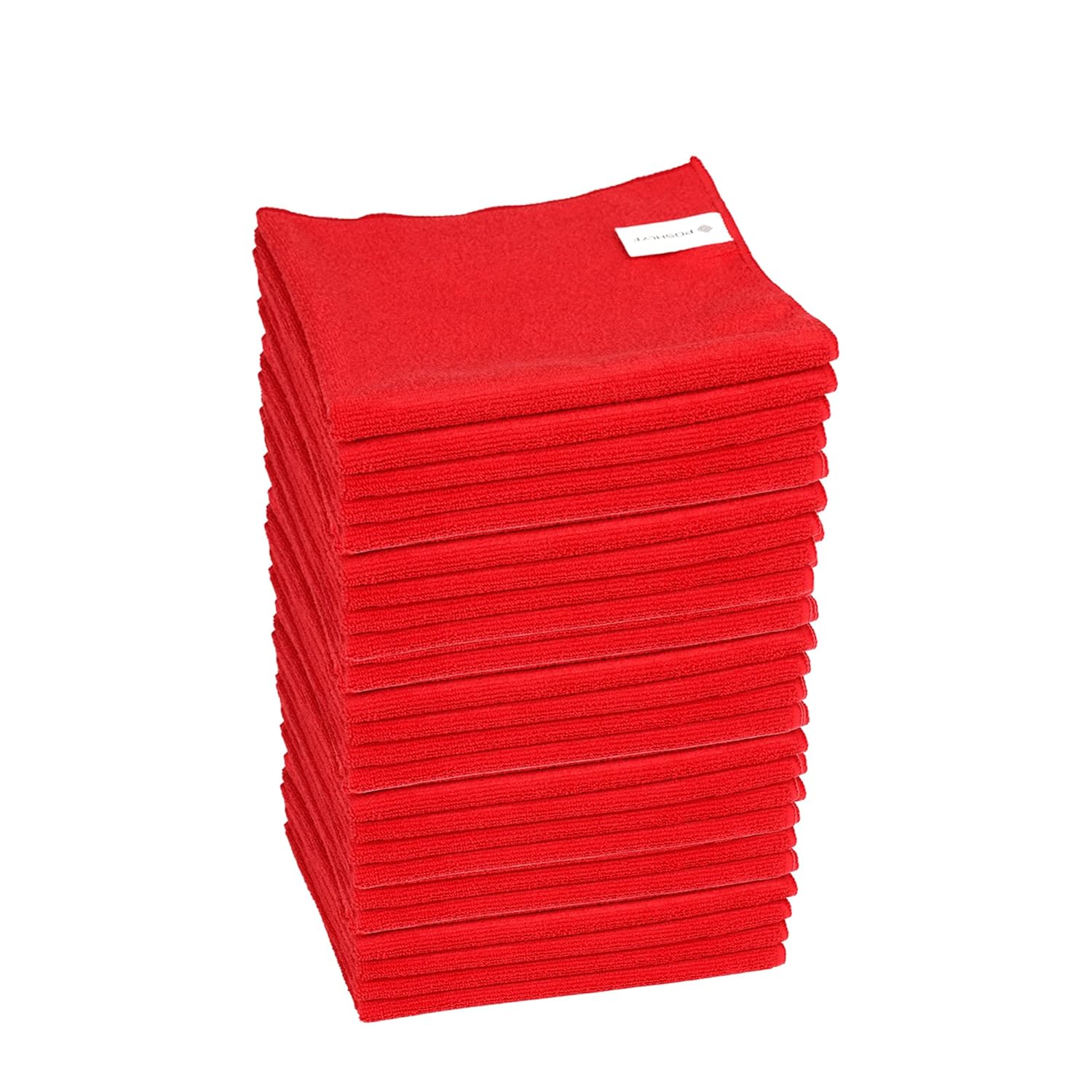 POSHLYF® 300GSM Microfiber Cloth Pack of 25|40x40 cm|Red|Multi-Purpose ...