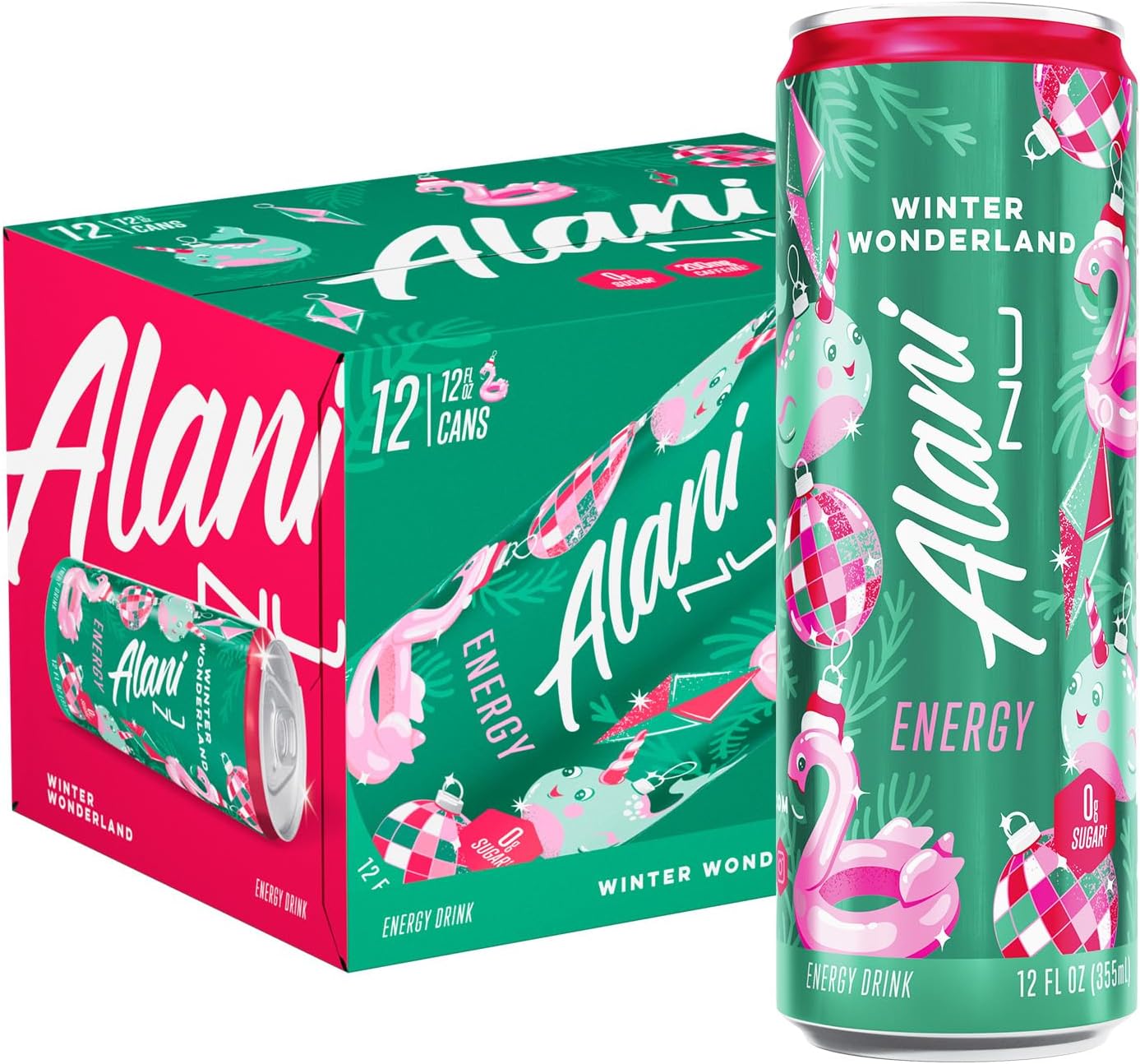 Amazon.com : Alani Nu WINTER WONDERLAND Sugar Free, Low Calorie Energy Drinks | 200mg Caffeine ...