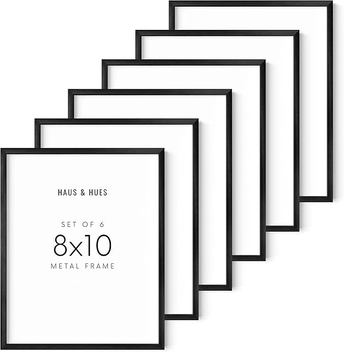 Amazon.com - HAUS AND HUES 8x10 Black Picture Frame Set of 6 - Modern ...