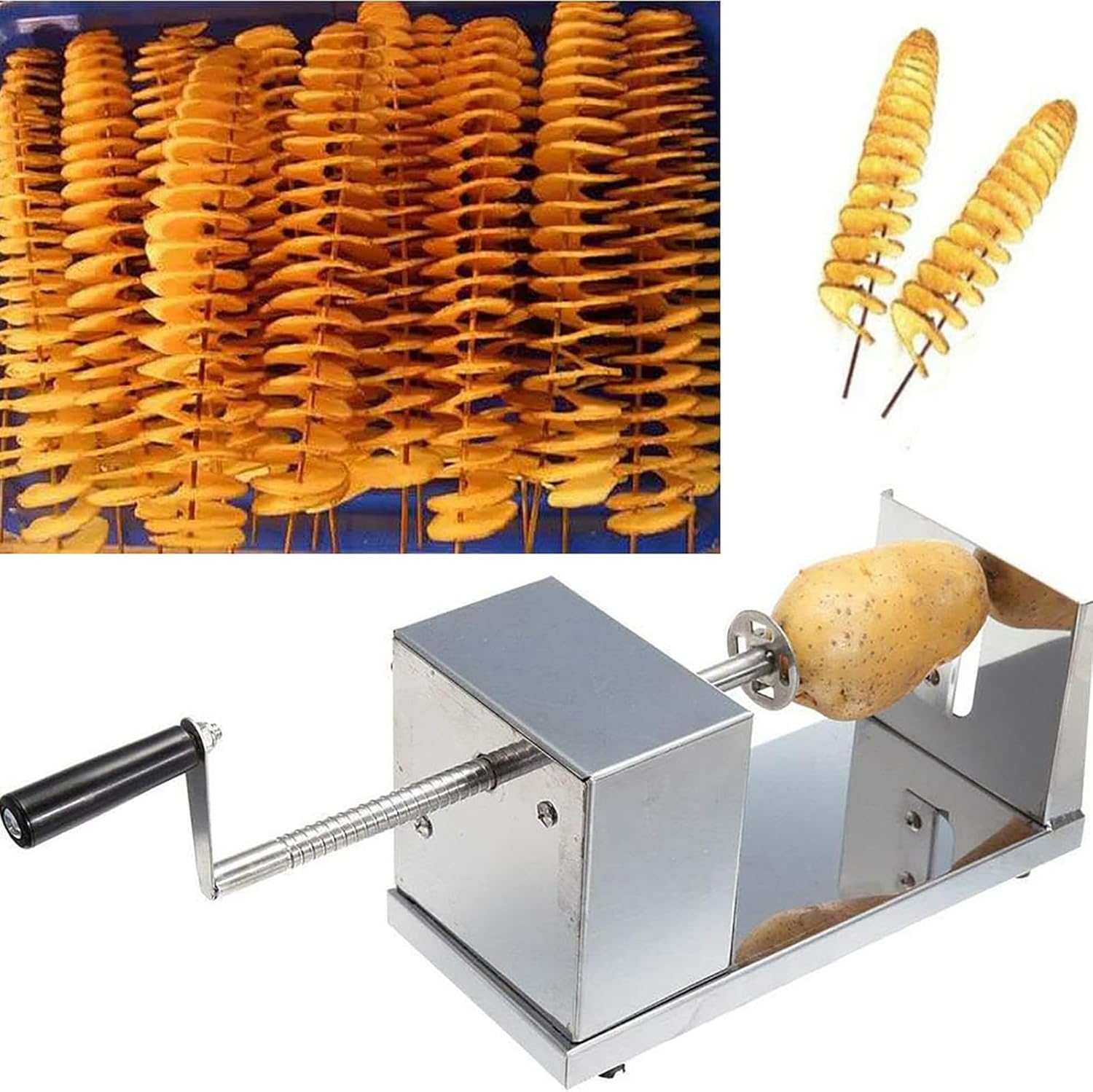 Amazon.com: Potato Tower Machine, Tornado Potato Chips Spiral Cutter, 3 ...