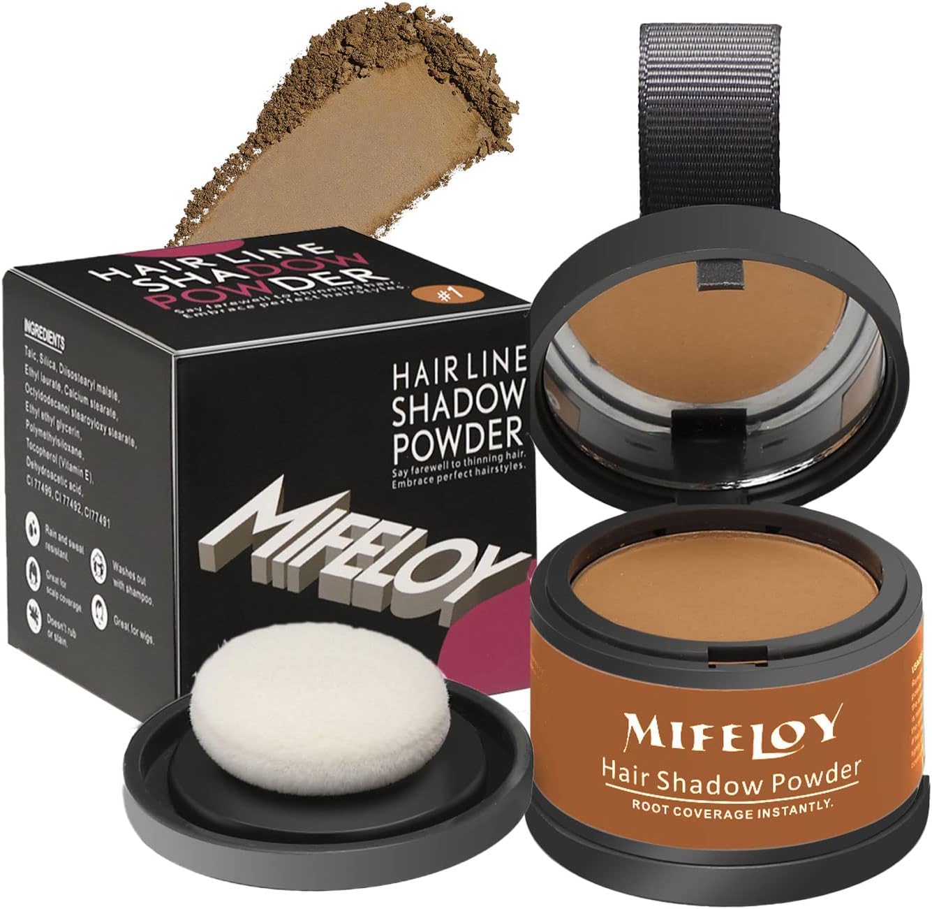 Amazon.com: Boobeen Hairline Shadow Powder Stick, Hair Root Concealer ...