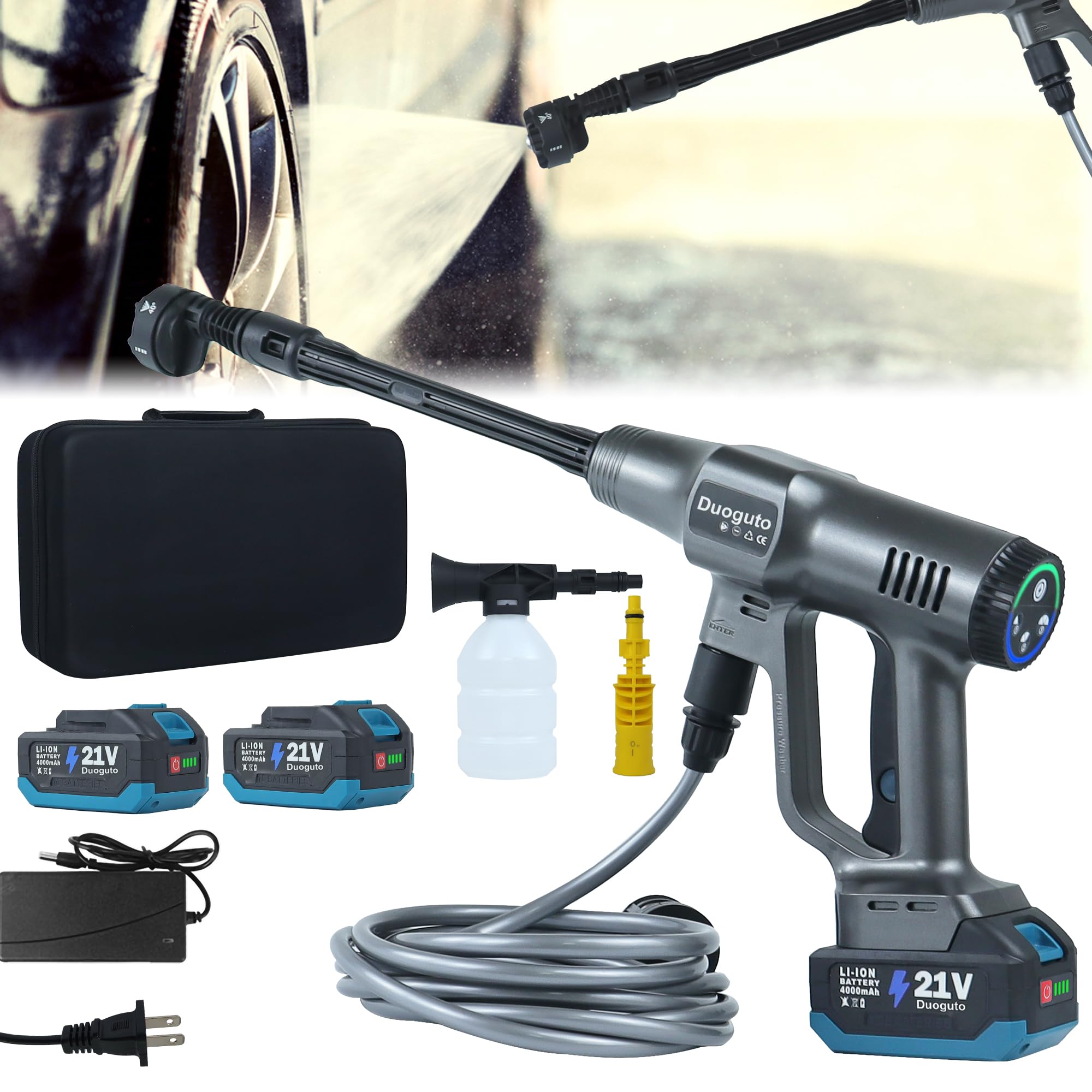 Cordless Pressure Washer, 2900 PSI Battery Power Washer Portable ...