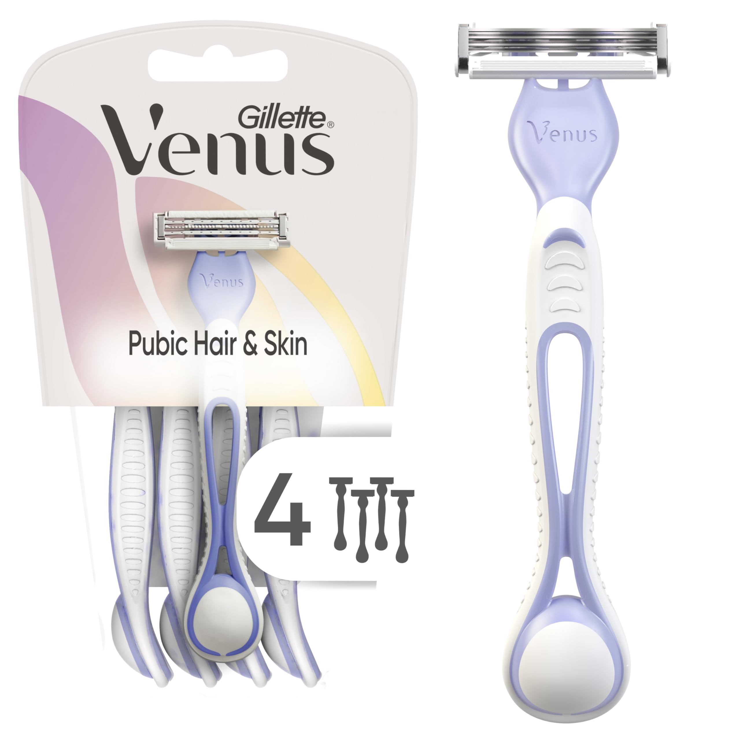 Gillette Venus Women's Disposable Razors for Pubic Hair and Skin, 4ct ...