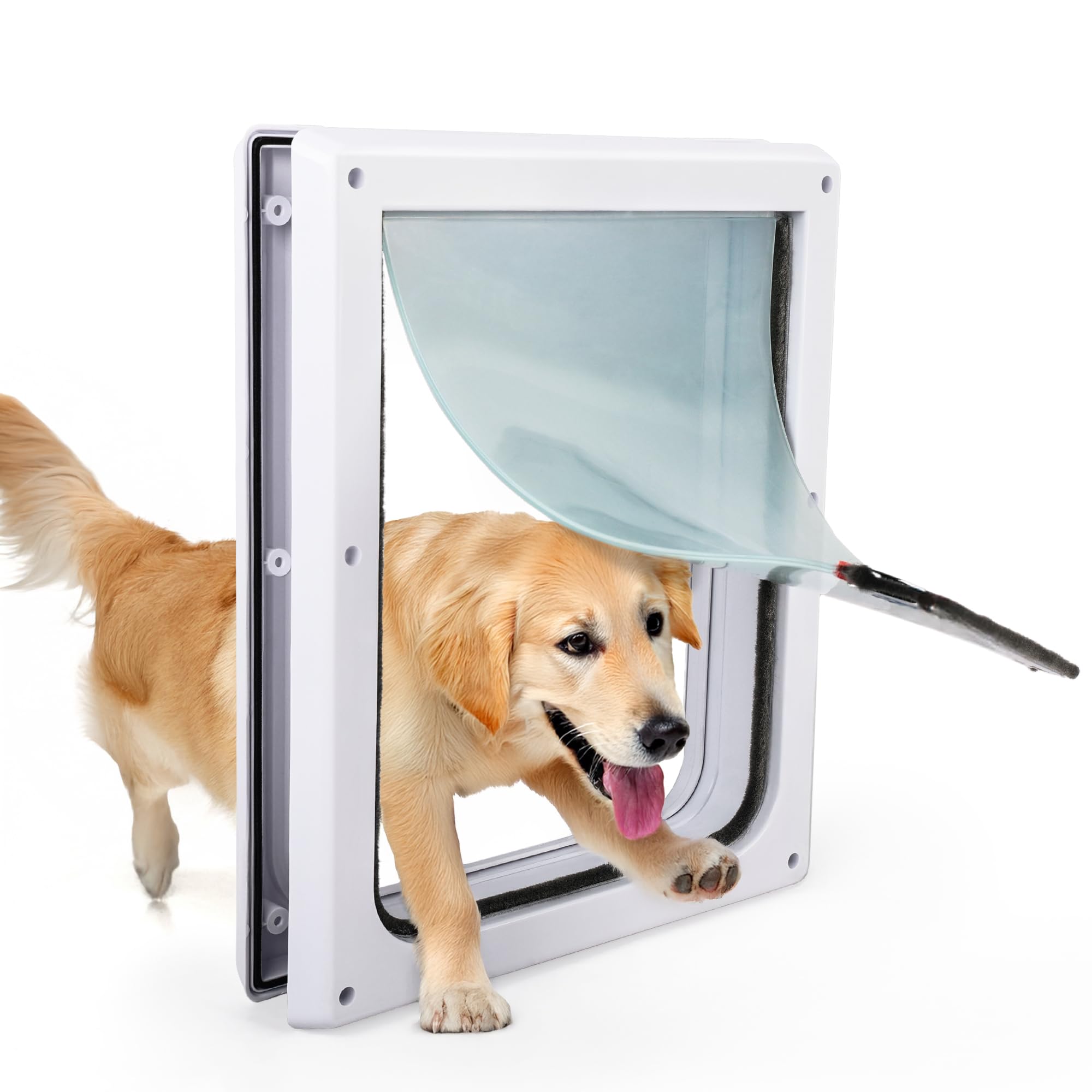 Snapklik.com : PAWISE 2 Way Dog Door, Lockable Metal Dog Flap