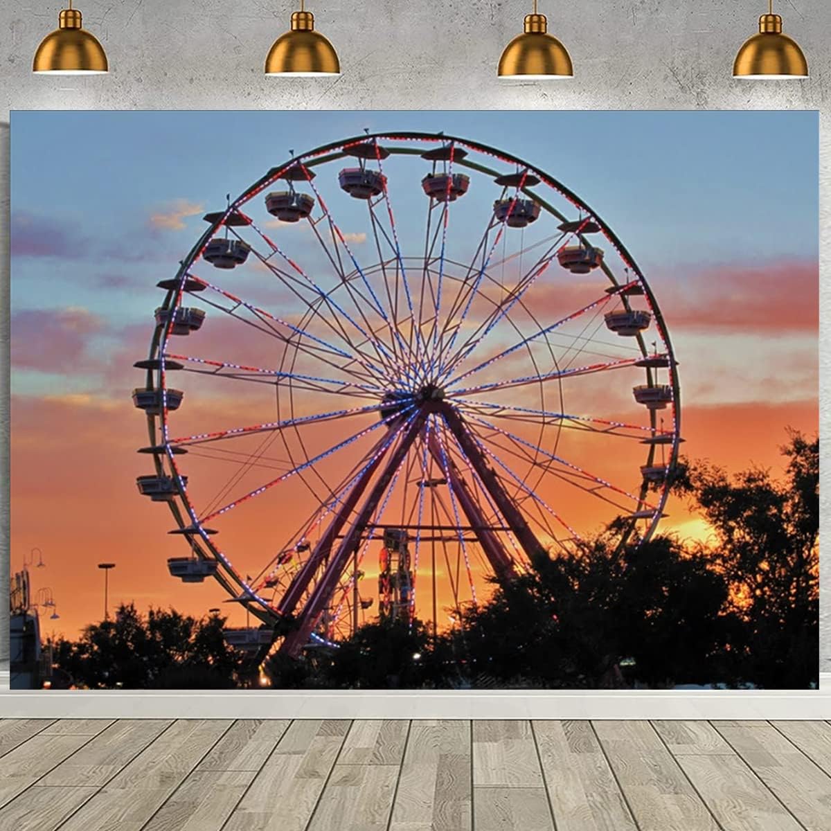 Amazon.com : Summer Ferris Wheel Photography Backdrop Amusement Park ...