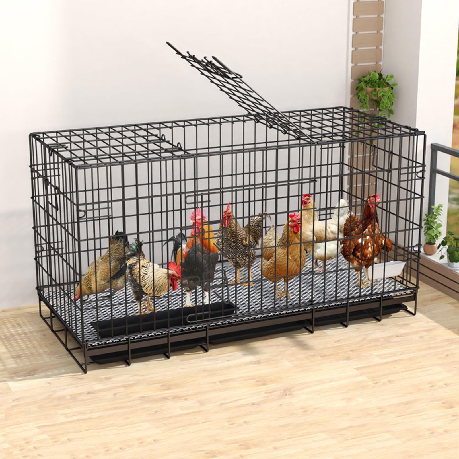 Collapsible Metal Chicken Coops, Foldable Chicken Cage Poultry Cage ...