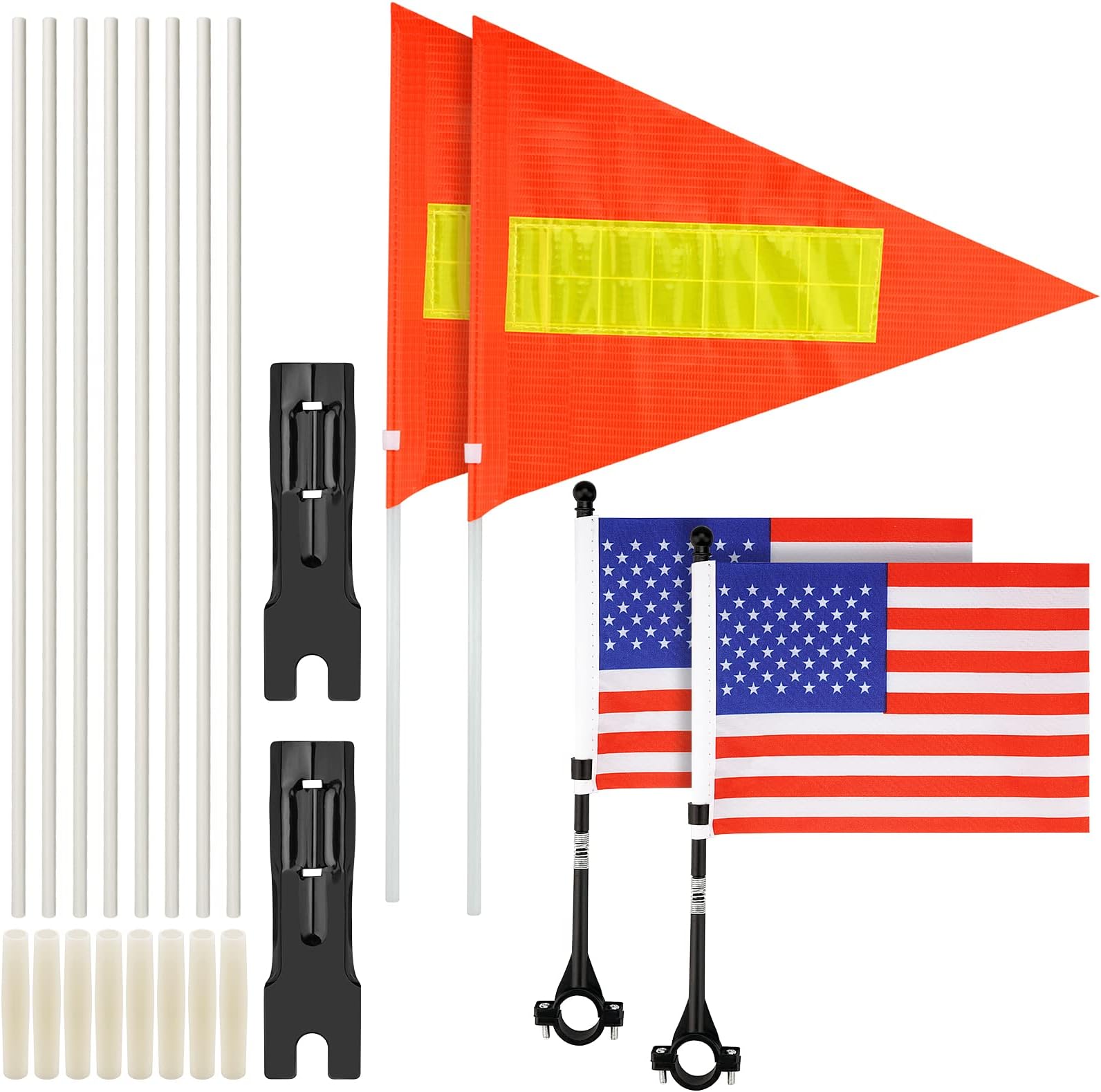 Amazon.com: 2 PACK Kids Bike Cycling Handlebar Safety Flag Pole ...