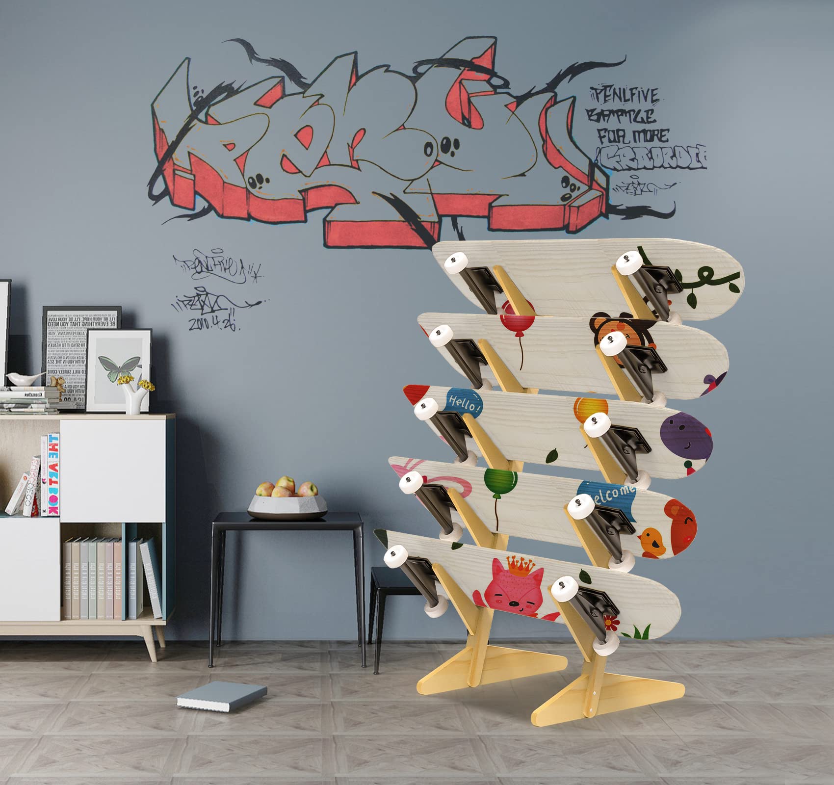 Skateboard Racks Floor Stand , 5-Layer Skateboard Holder,Snowboard ...