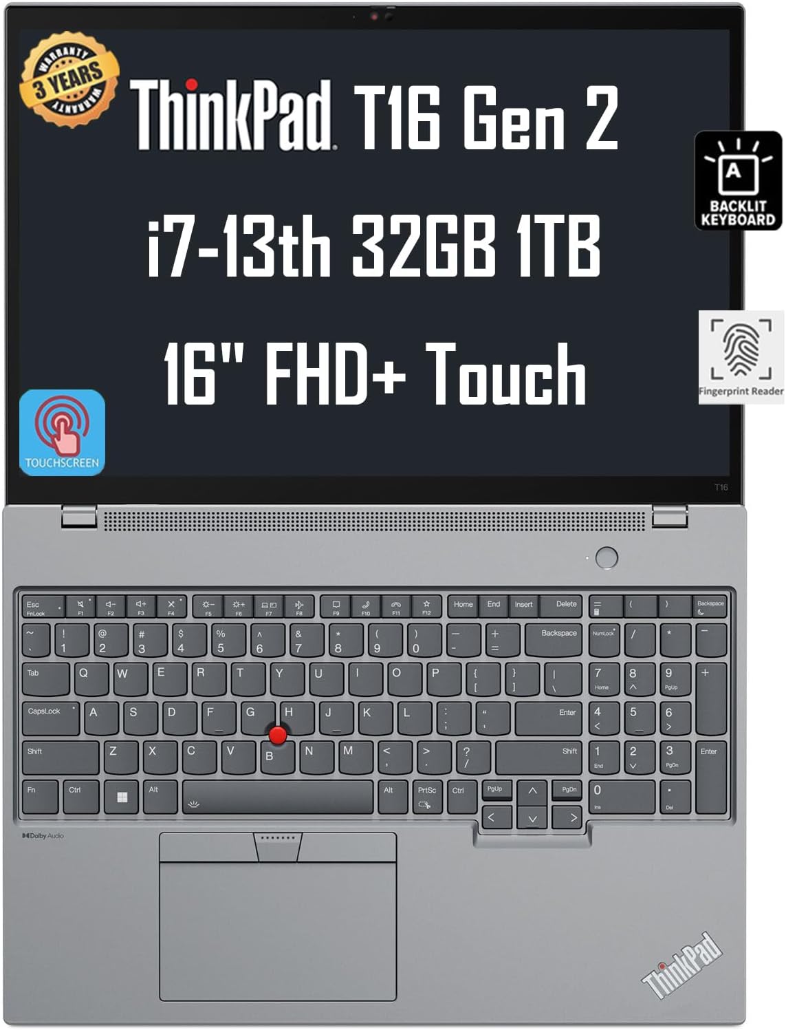 Amazon.com: Lenovo ThinkPad T16 Gen 2 Business Laptop (16" FHD+ ...