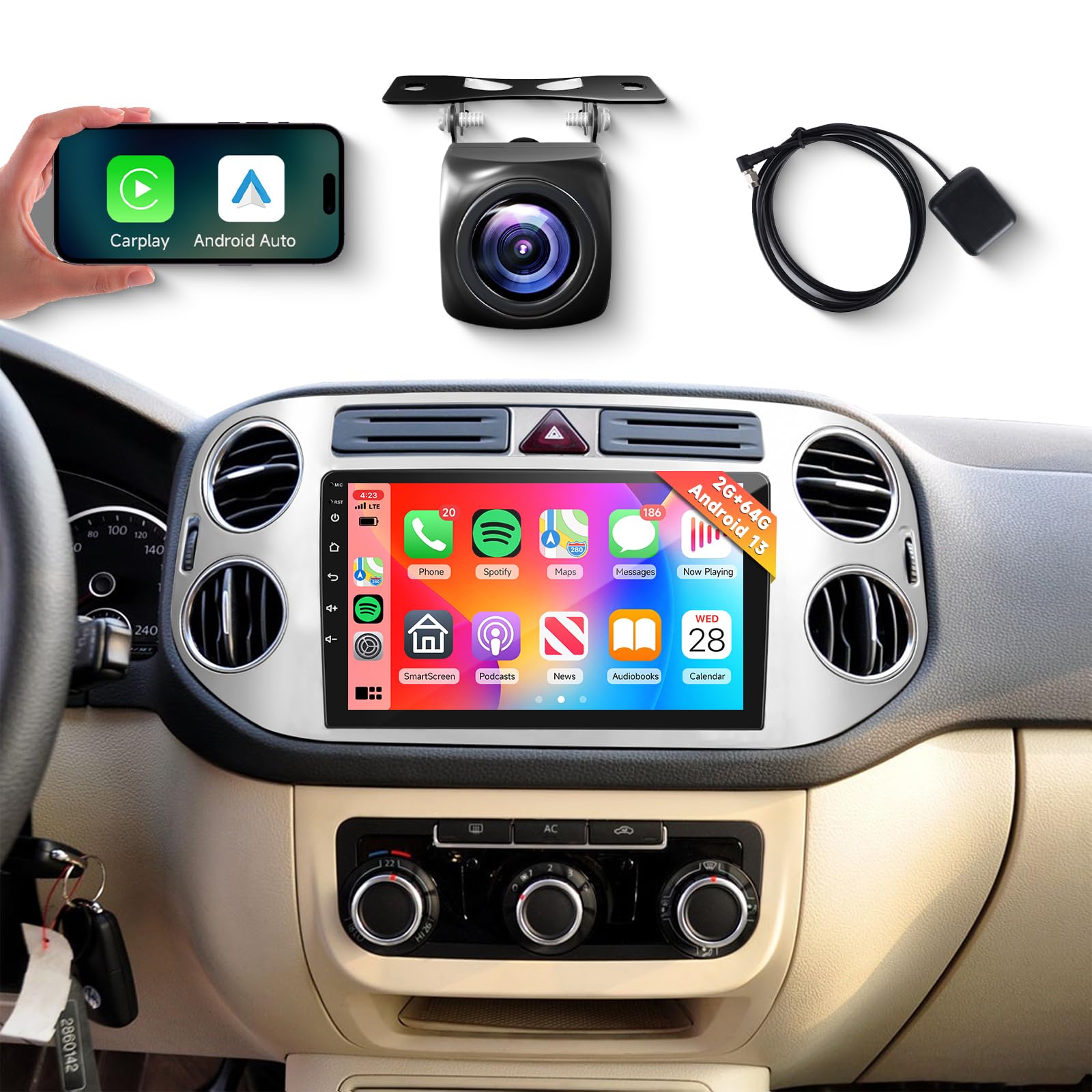 Amazon.com: 2G+64G Radio for VW Tiguan Volkswagen Tiguan 2010-2015 ...