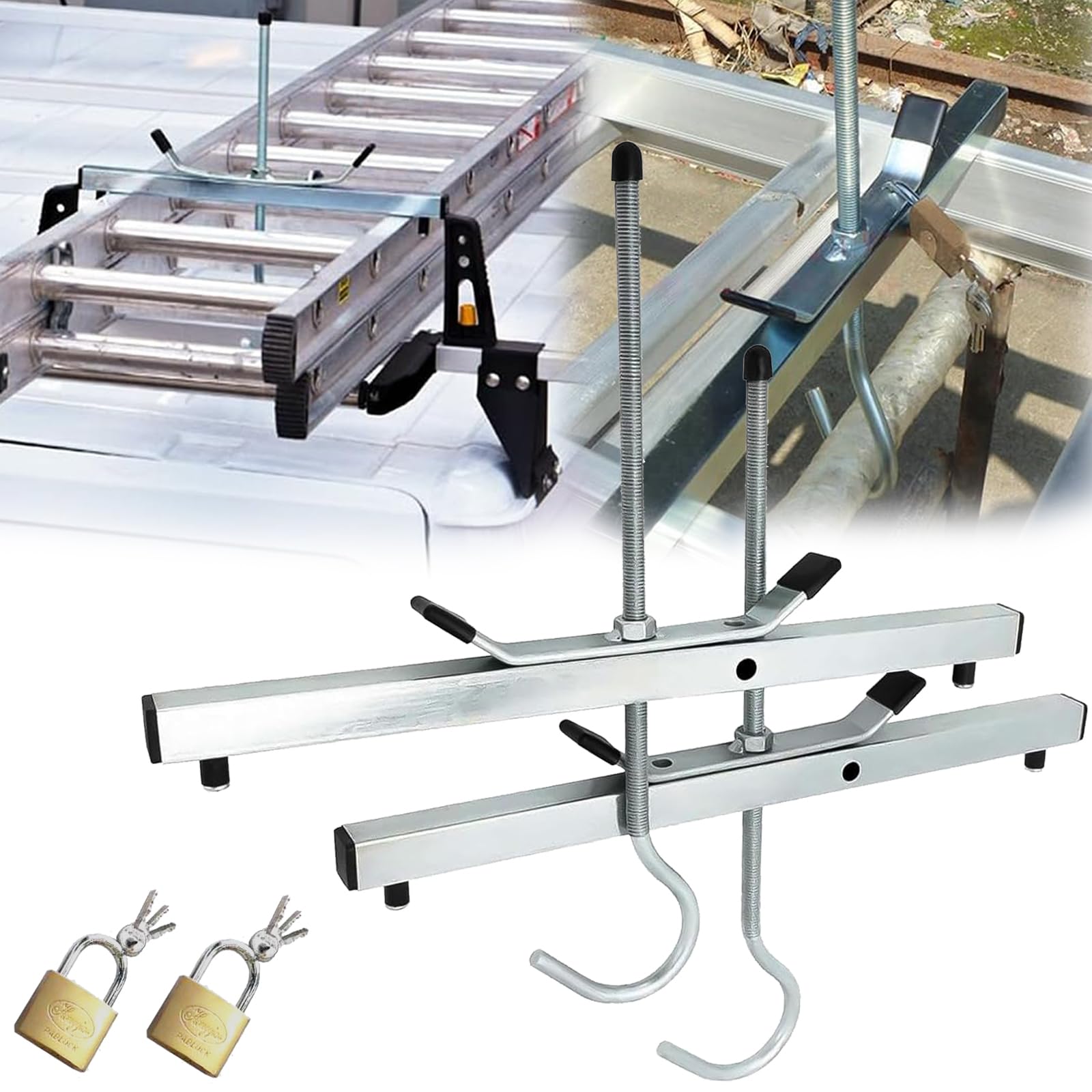 Ladder Clamps, 2 Pieces Ladder Roof Clamps Safety Ladder Clamps Roof ...