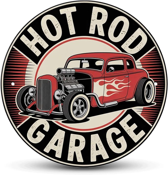 Amazon.com: Hot Rod tin sign Vintage Hot Rod Garage metal sign Print ...