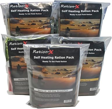 Pack of 5 Self Heating Field Ration Packs - Ready to Eat Meals Menu A ...
