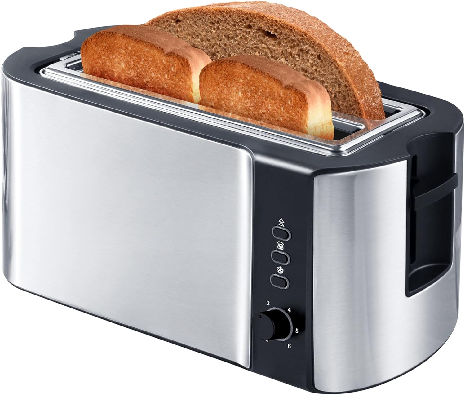 Amazon.com: 4 Slice Toaster Stainless Steel, Long Slot Wide Toaster, 6 ...