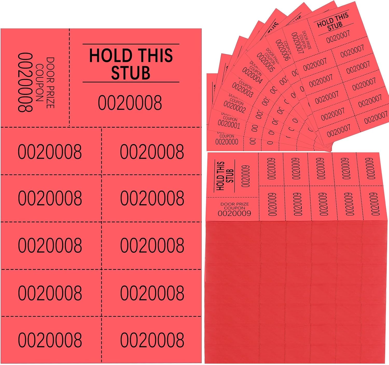 Amazon.com : Kosiz 1000 Sheets Raffle Tickets with 10 Bid Numbers Per ...