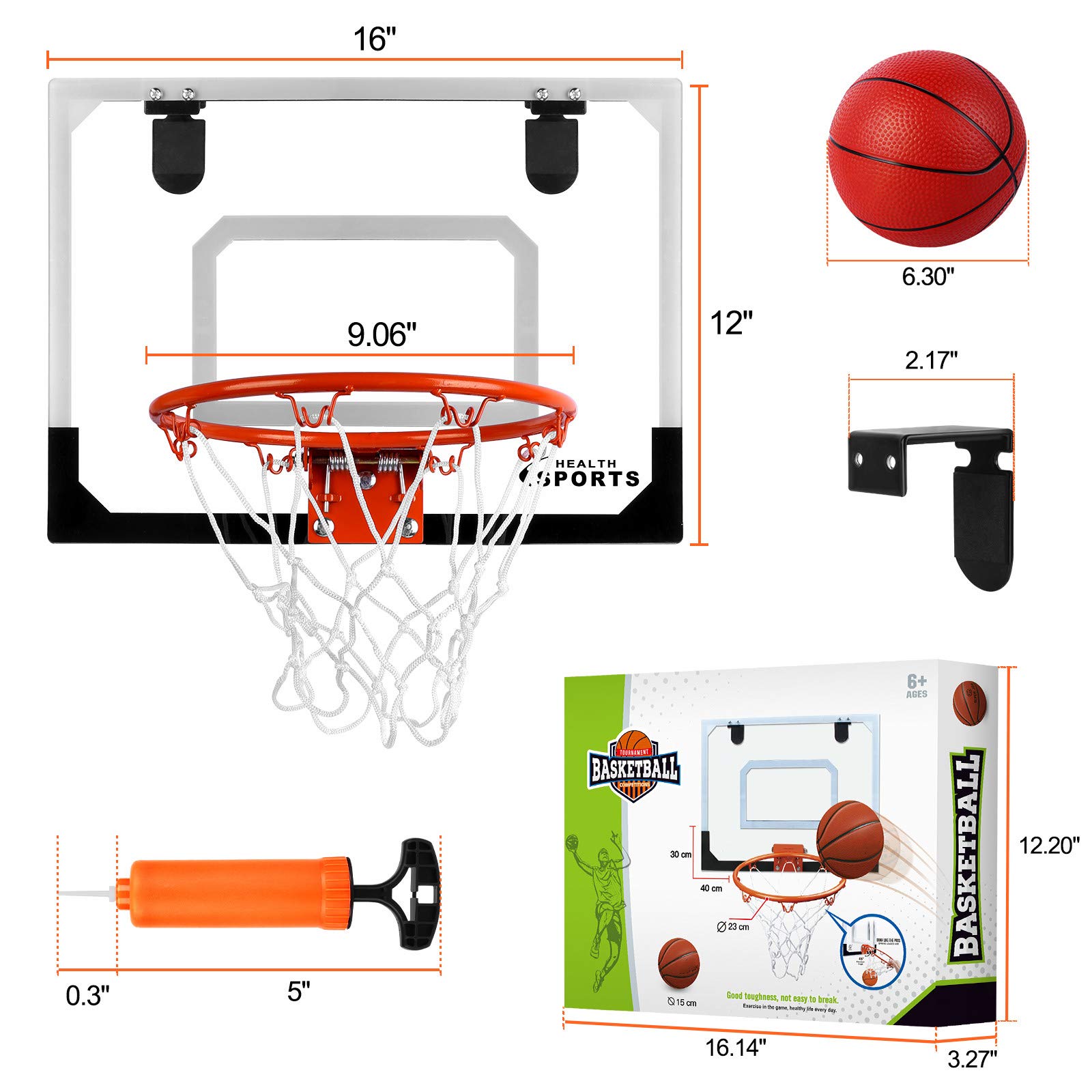 Kids Indoor Sports Toy GYMAX Mini Basketball Hoop, Indoor Play Door ...