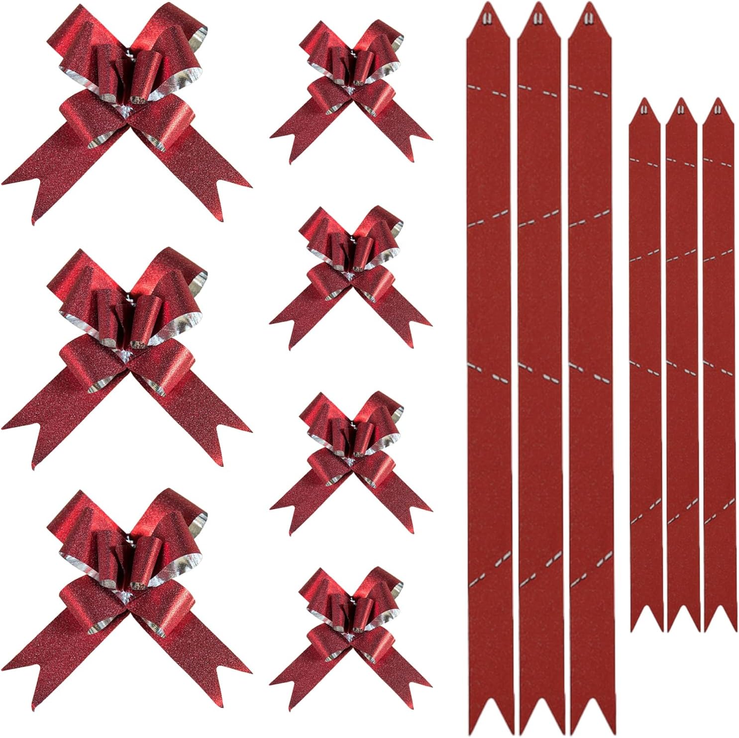 Amazon.com: ZOOYOO Red Shiny Pull Bows, 20pcs Glittering Bows of Two ...