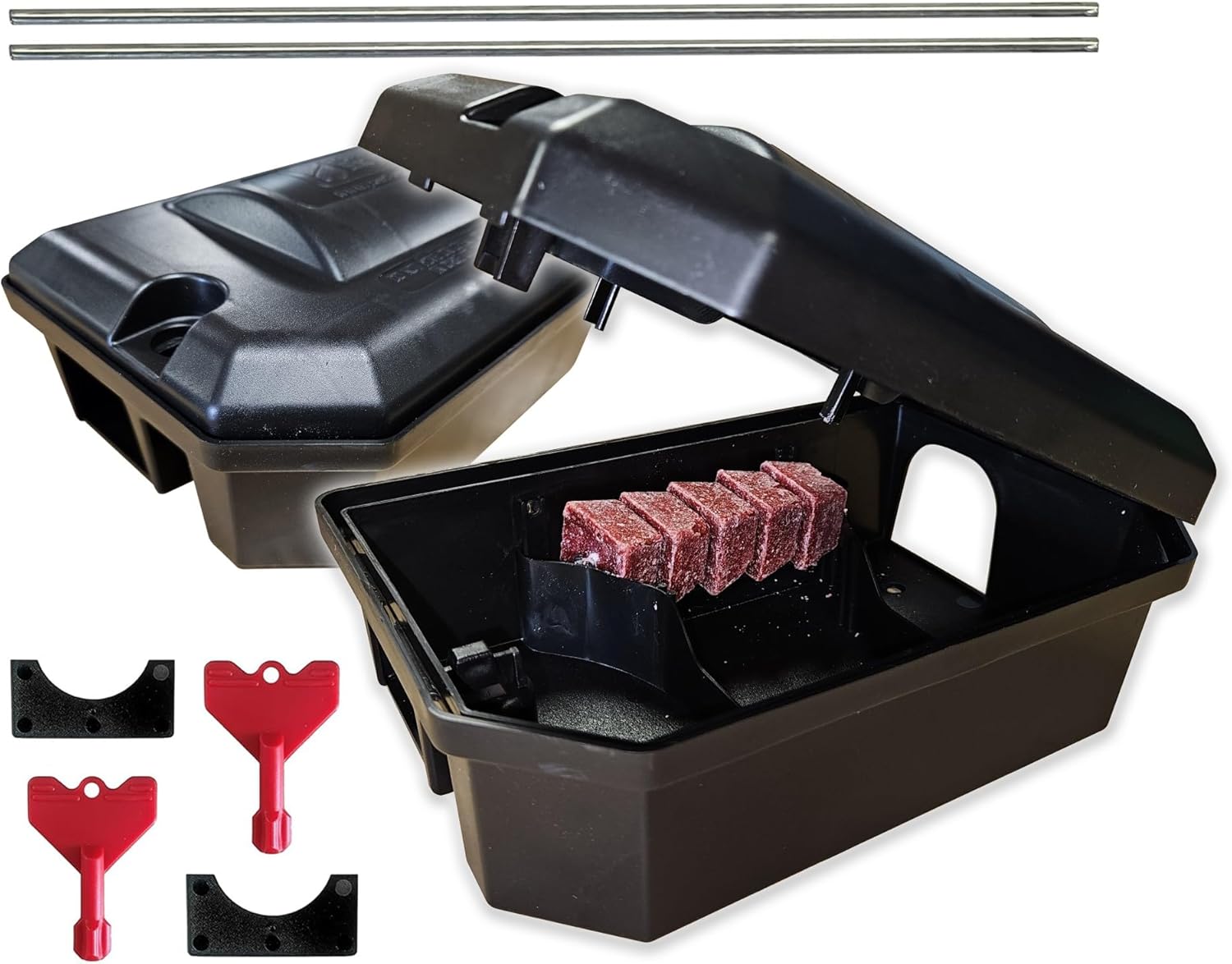 PEST EXPERT – 2 X PRE-BAITED BAIT BOXES | Rat Poisoning Super Strength ...