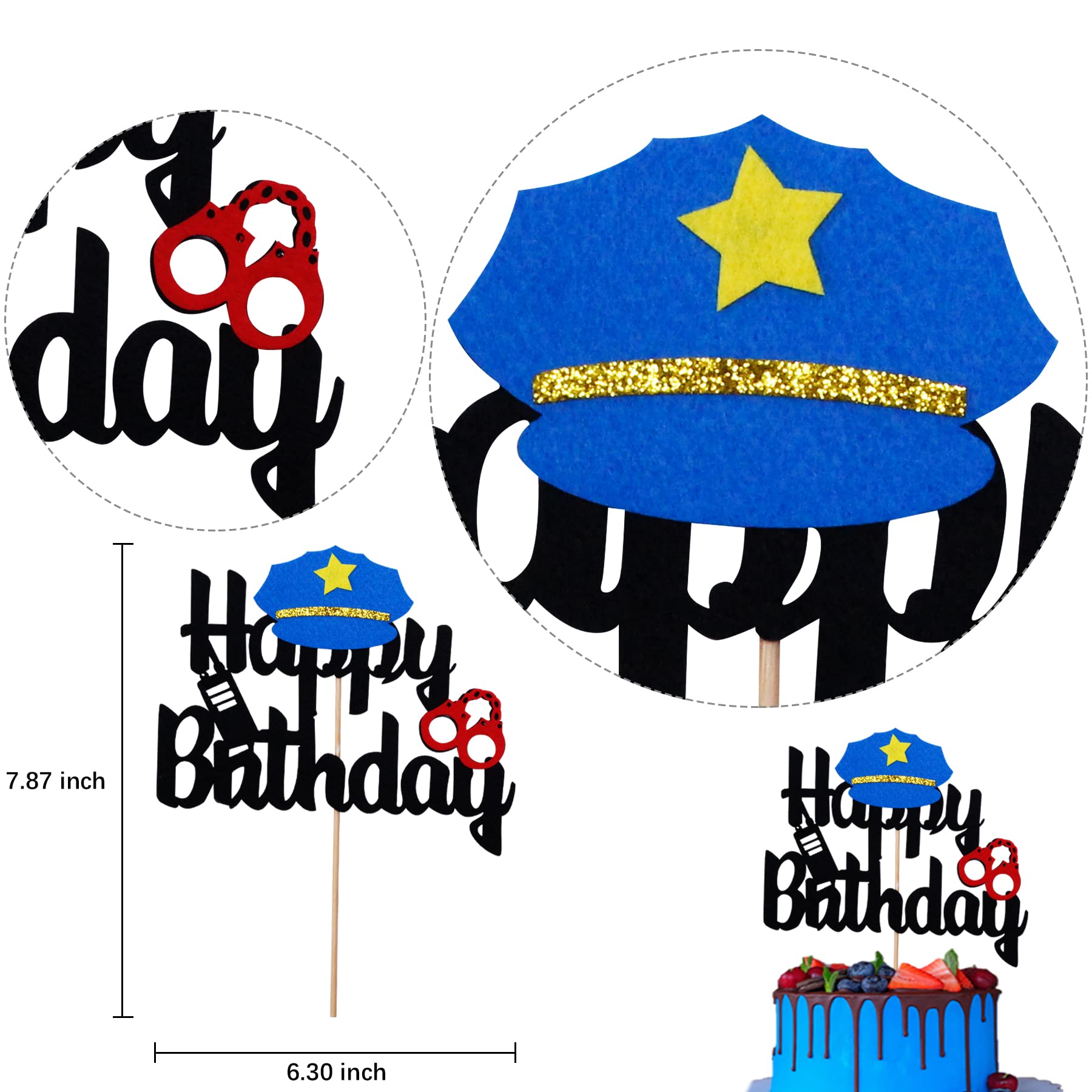 Buy Police Theme Birthday Decorations Party Supplies for Kid | Cop ...