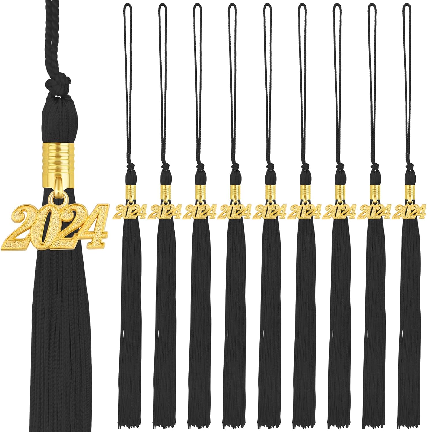 BronaGrand 20pcs 2024 Grad Year Number Graduation Tassels Charms ...