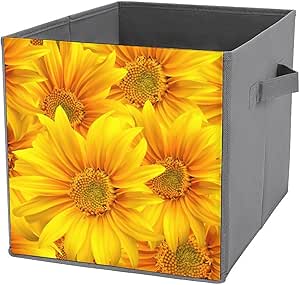 Amazon.com: DamTma Sunflower Flower Background Collapsible Storage ...