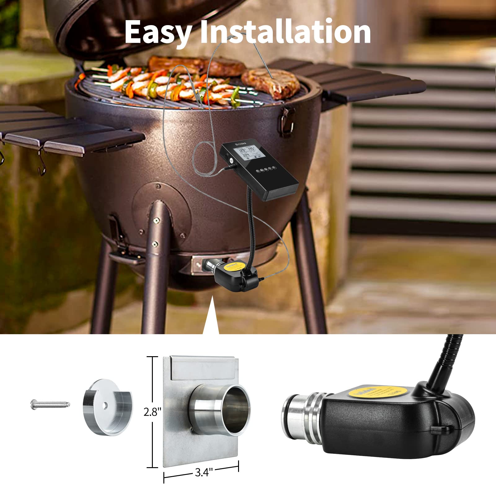 BBQ Temperature Controller, Briidea Automatic Smoker Fan Controller ...