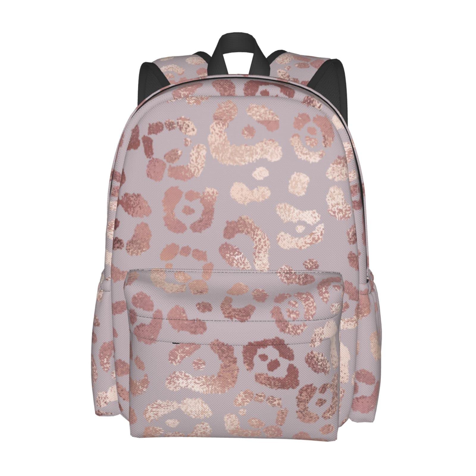 Amazon.com: famliihw Rose Gold Leopard Skin Tote Backpack Bookbag ...