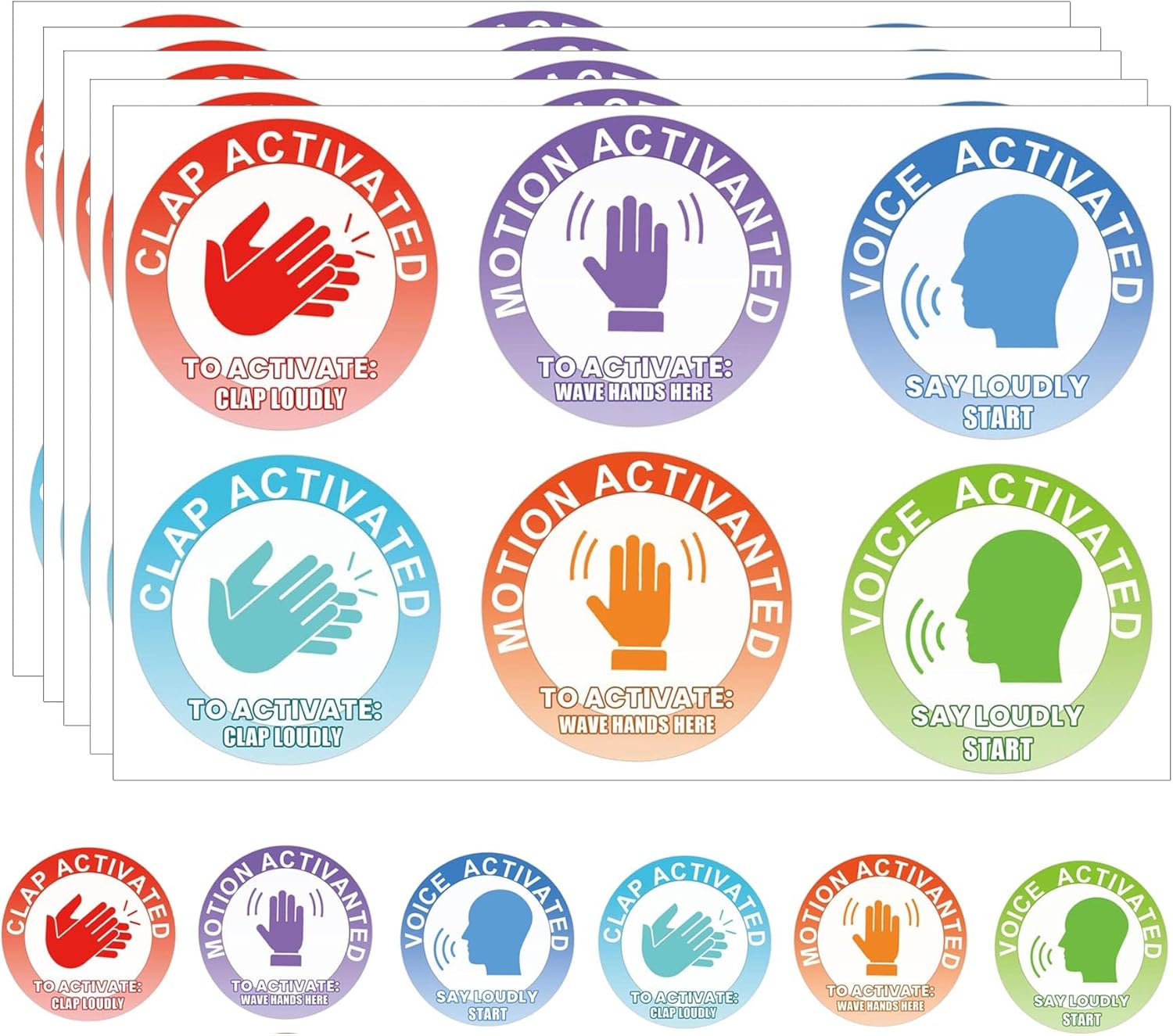 Amazon.com: wootile Prank Stickers 120 Pcs Voice Motion Clap Activated ...