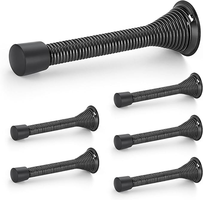Amazon.com: Ravinte Door Stoppers, 6 Pack Black Spring Door Stops with ...