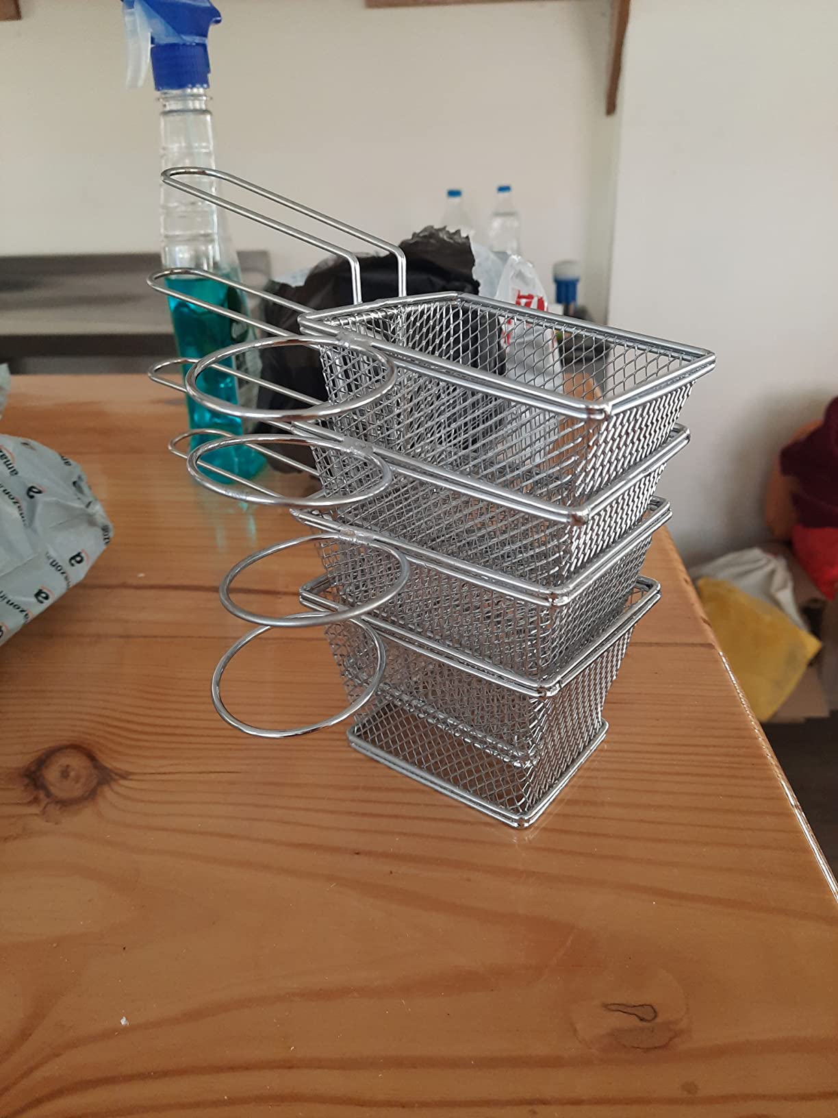 ServEzee Chip Baskets for Serving, 4Pcs Mini Stainless Steel Chips Deep ...