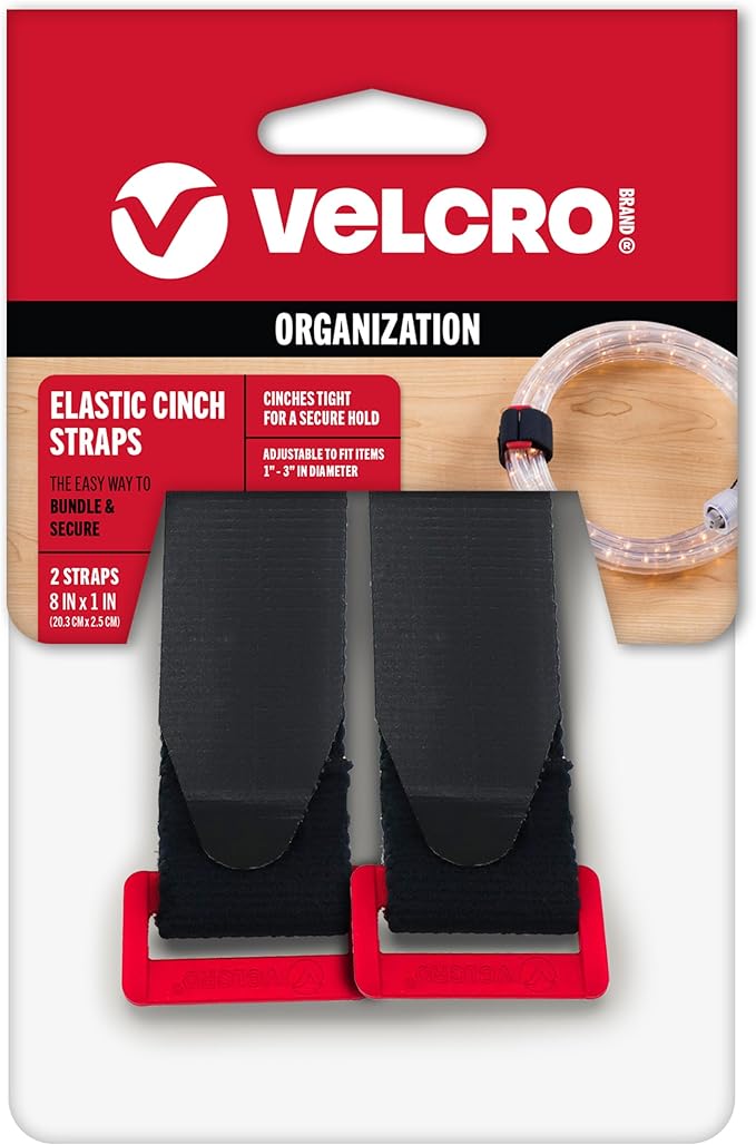 VELCRO Brand Elastic Cinch Straps with Buckle | 2 Count | Adjustable ...
