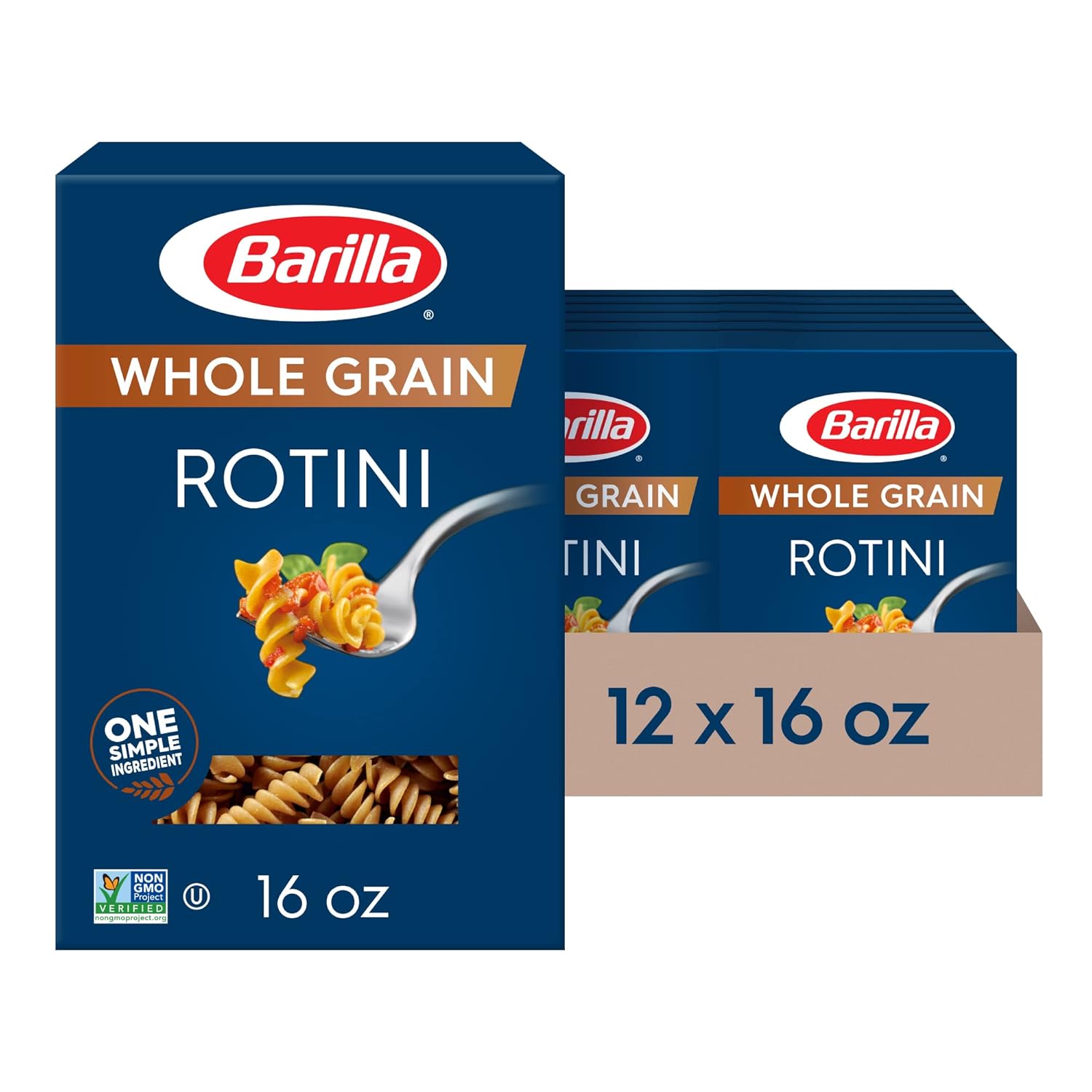 Amazon.com : Barilla Whole Grain Pasta, Rotini, 16 Ounce (Pack of 12 ...