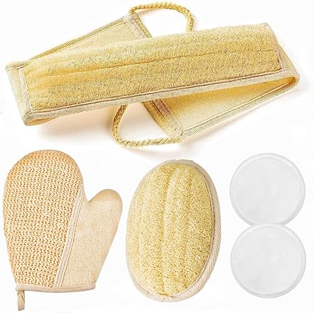 Amazon.com: Exfoliating Natural Loofah Back Scrubber for Shower to ...