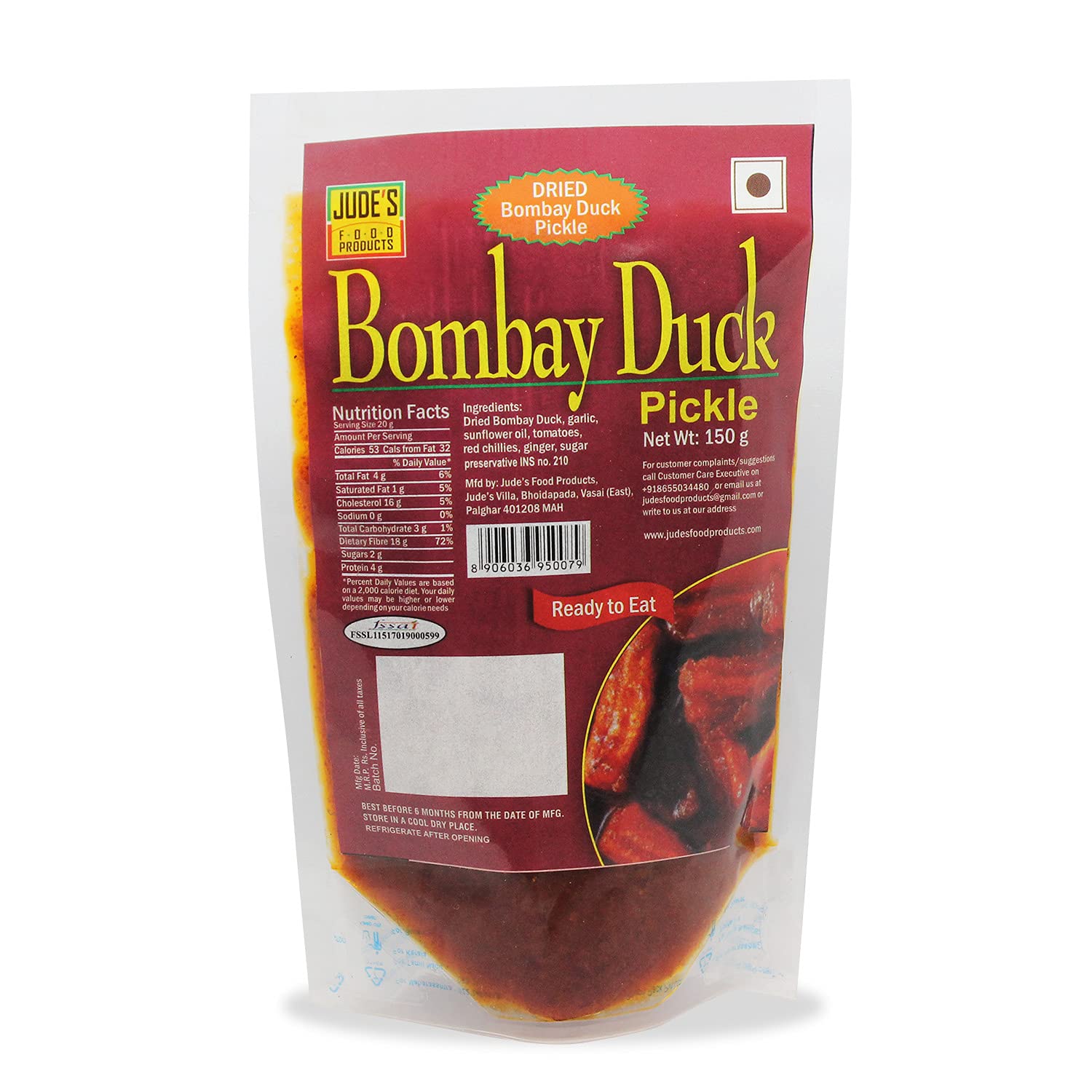 Jude's Food Products - Dried Bombay Duck Pickle | Ready to Eat | Non ...