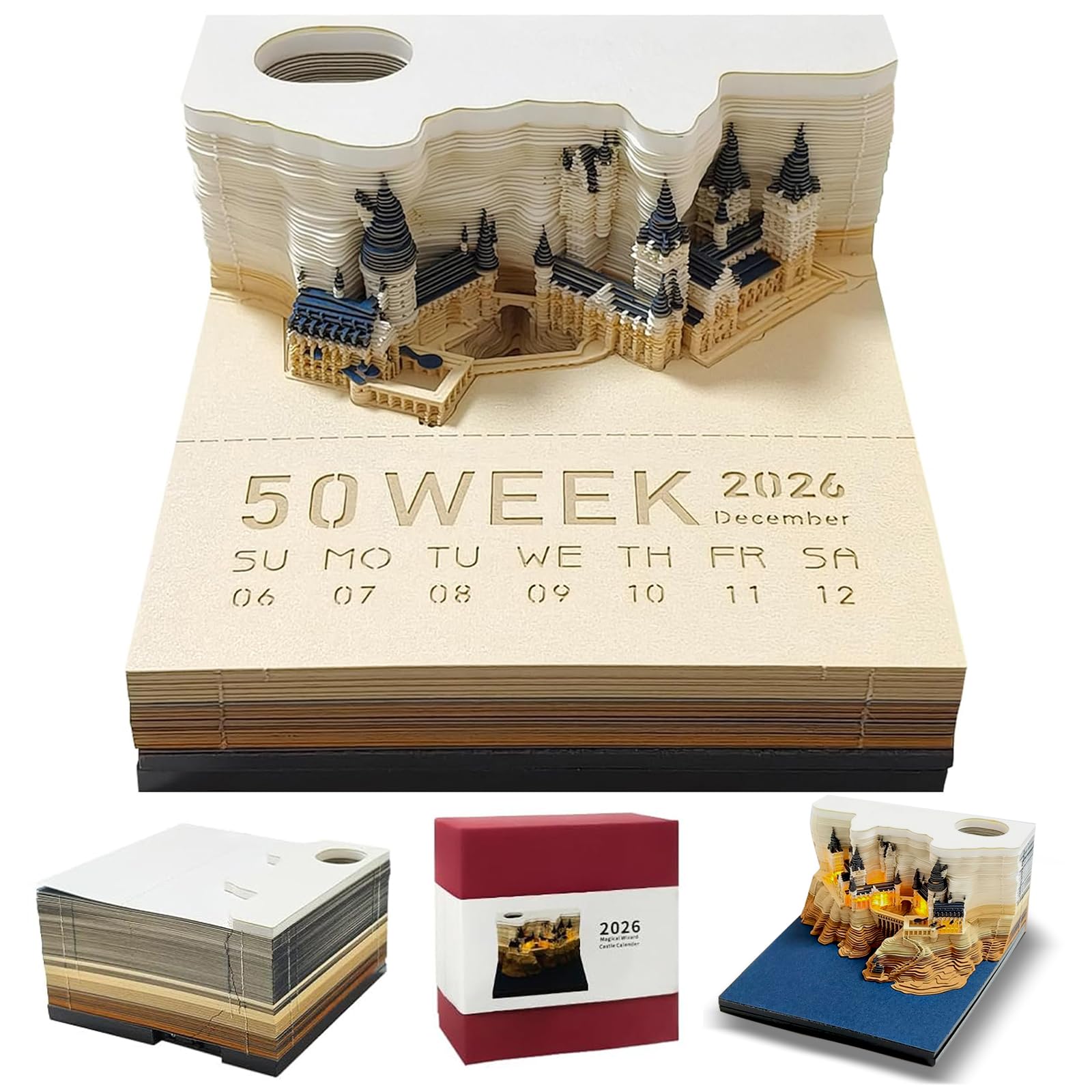 3D Magic Castle Memo Pad Notepad Desktop Memo Pad 2026 3D Tear-Away ...